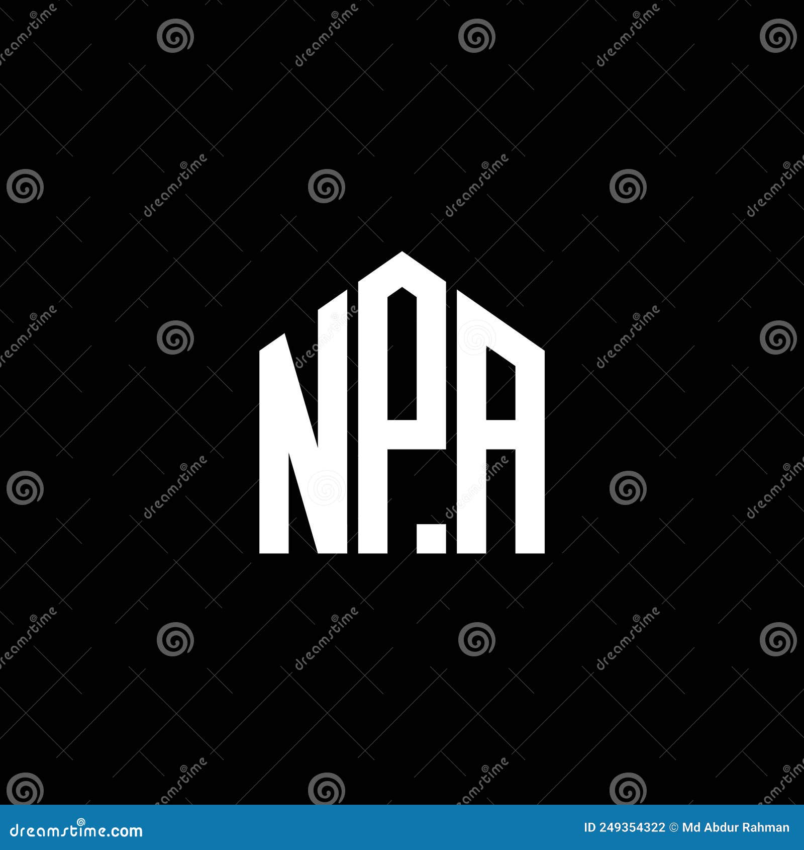 NPA Letter Logo Design on BLACK Background. NPA Creative Initials ...