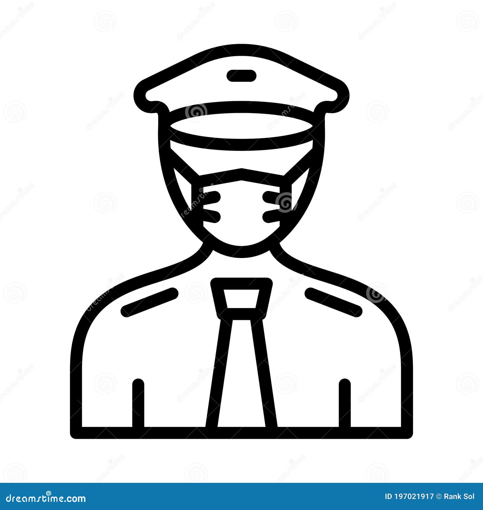 Pilot Wearing Mask Vector Icon Which Can Easily Modify or Edit Stock ...