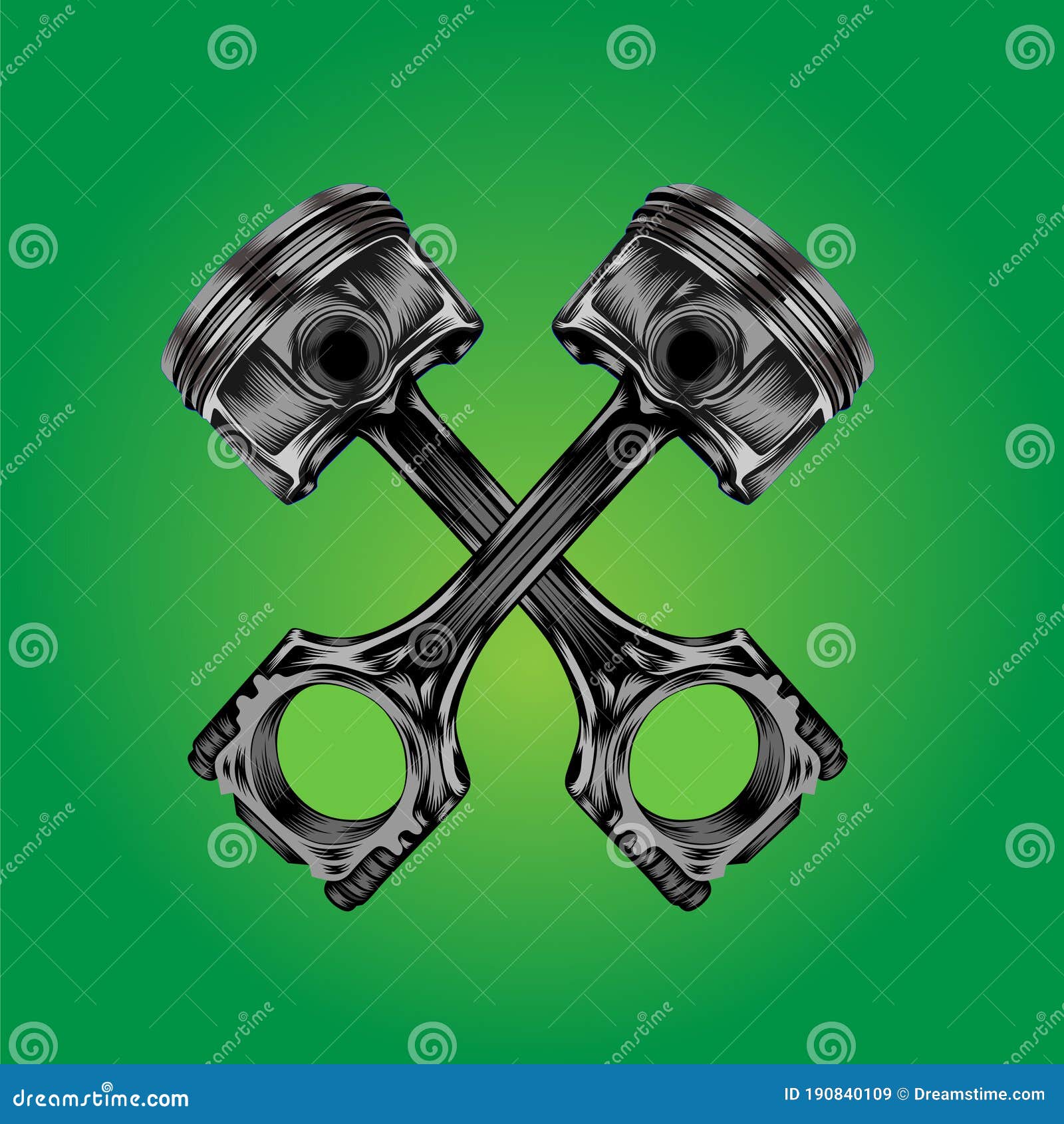 Crossed Pistons Drawing