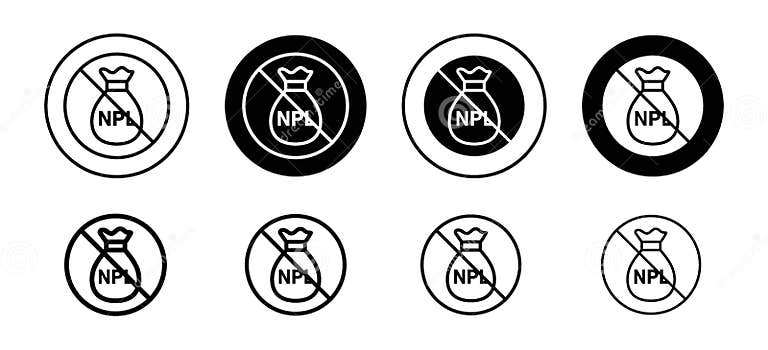 NPL Vector Icon Set Collection. NPL Outline Flat Icon Stock Vector ...