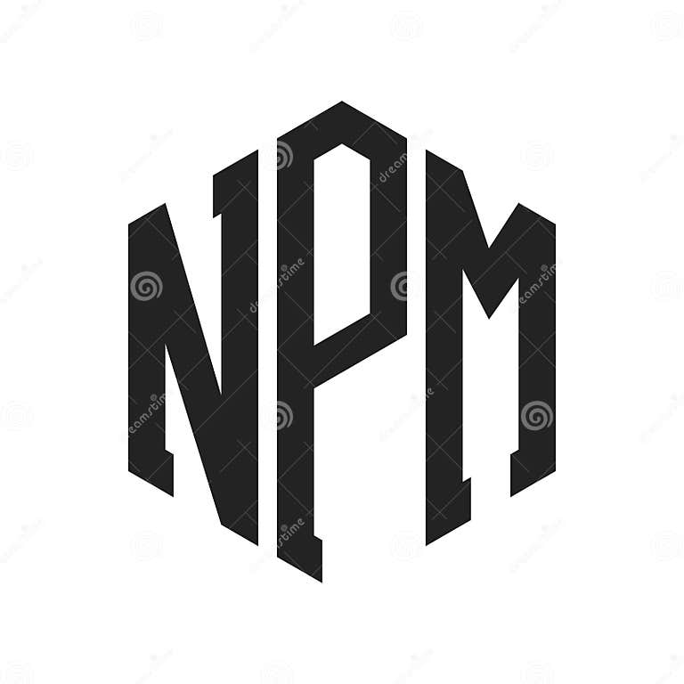 NPM Logo Design. Initial Letter NPM Monogram Logo Using Hexagon Shape ...