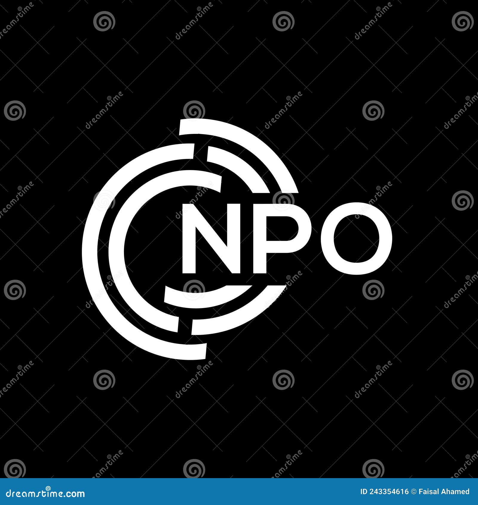 NPO Letter Logo Design. NPO Monogram Initials Letter Logo Concept Stock ...