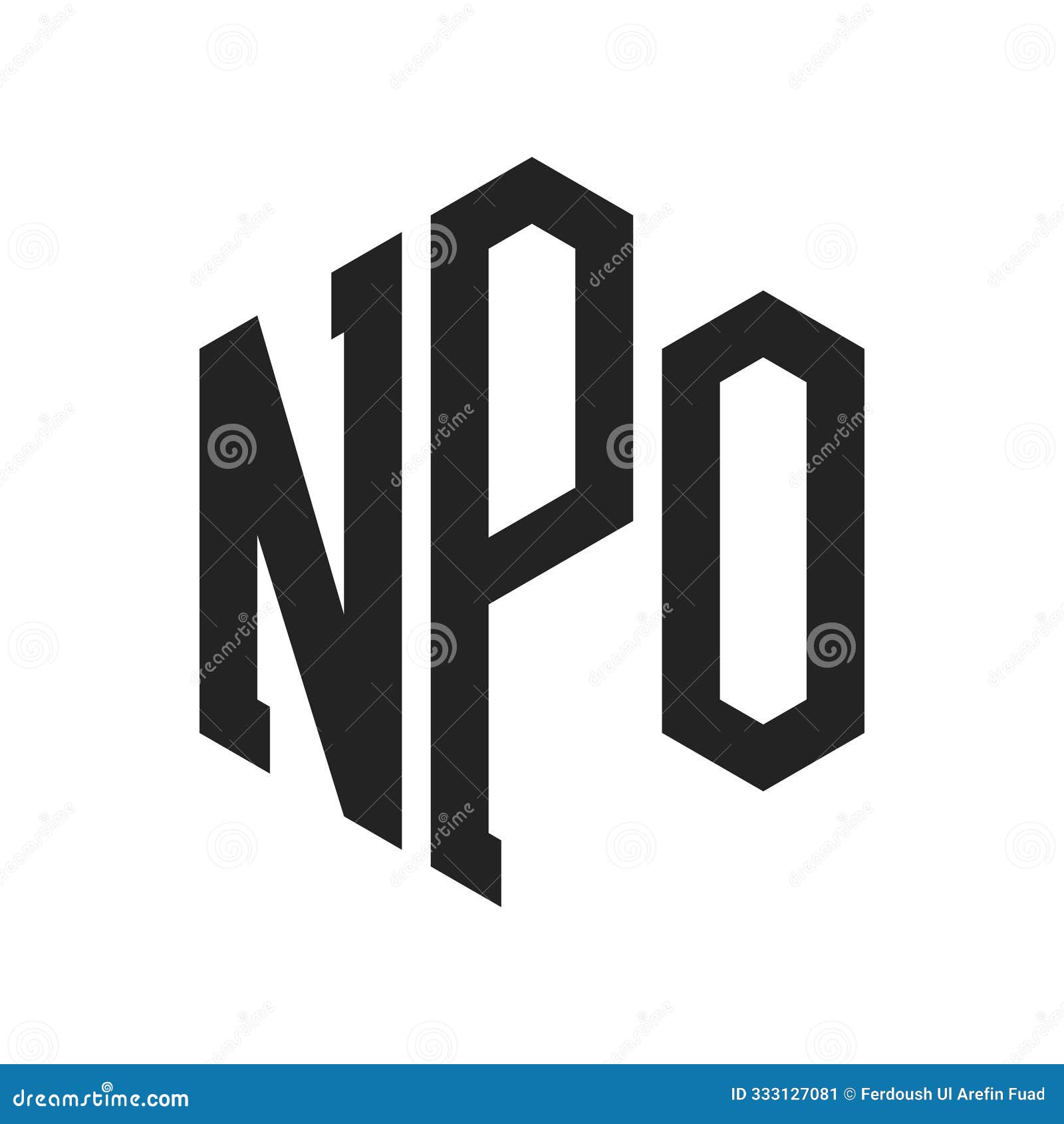 NPO Logo Design. Initial Letter NPO Monogram Logo Using Hexagon Shape ...
