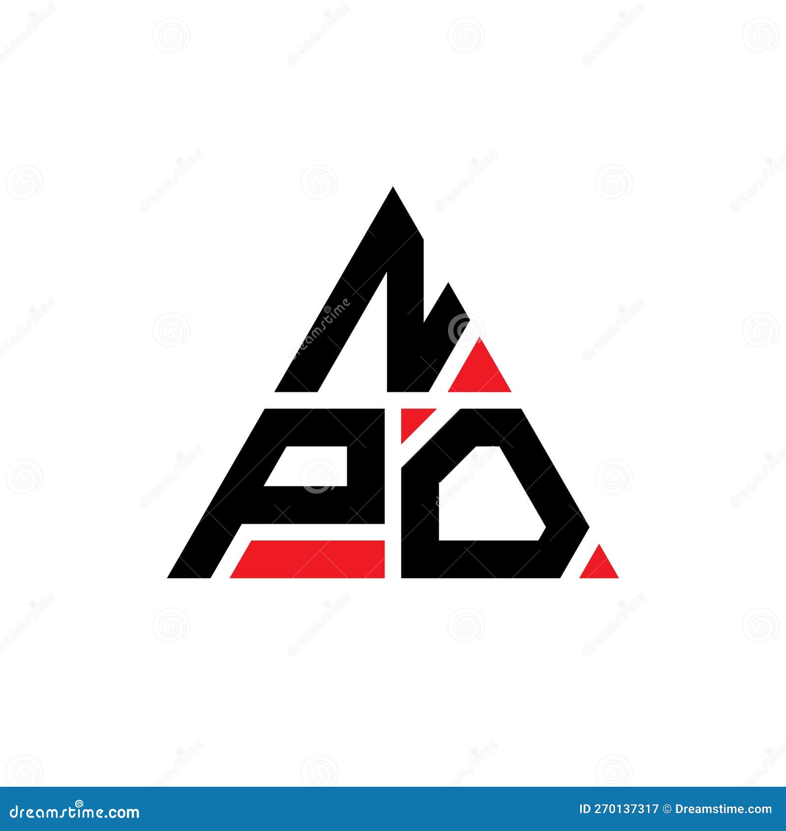 NPO Triangle Letter Logo Design with Triangle Shape. NPO Triangle Logo ...