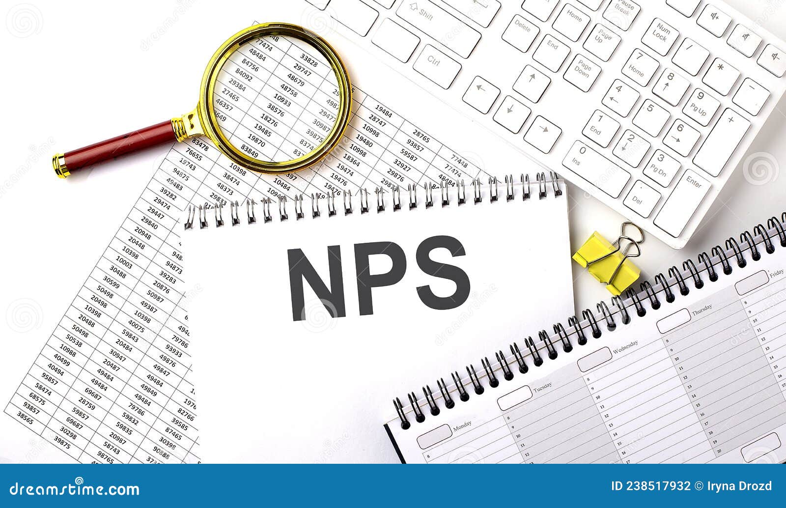 NPS Text Written on a Notebook on Chart with Keyboard and Planning ...