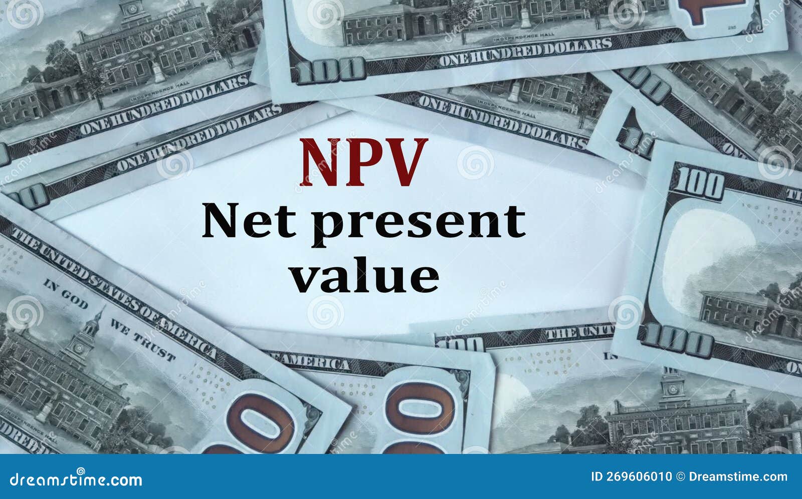 NPV - Acronym on the Background of Cash Dollar Bills Stock Photo ...