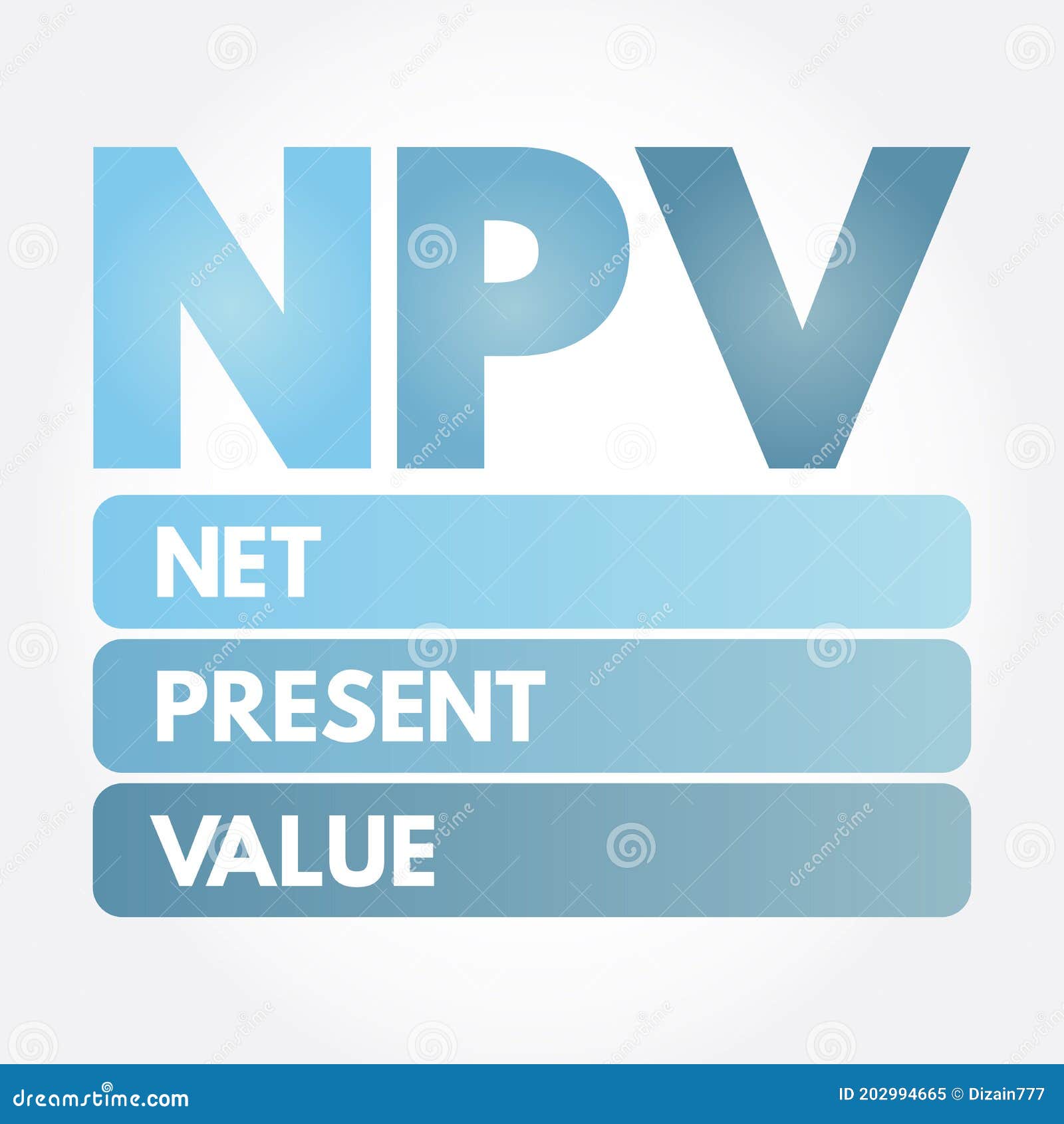 NPV - Net Present Value Acronym Stock Illustration - Illustration of ...