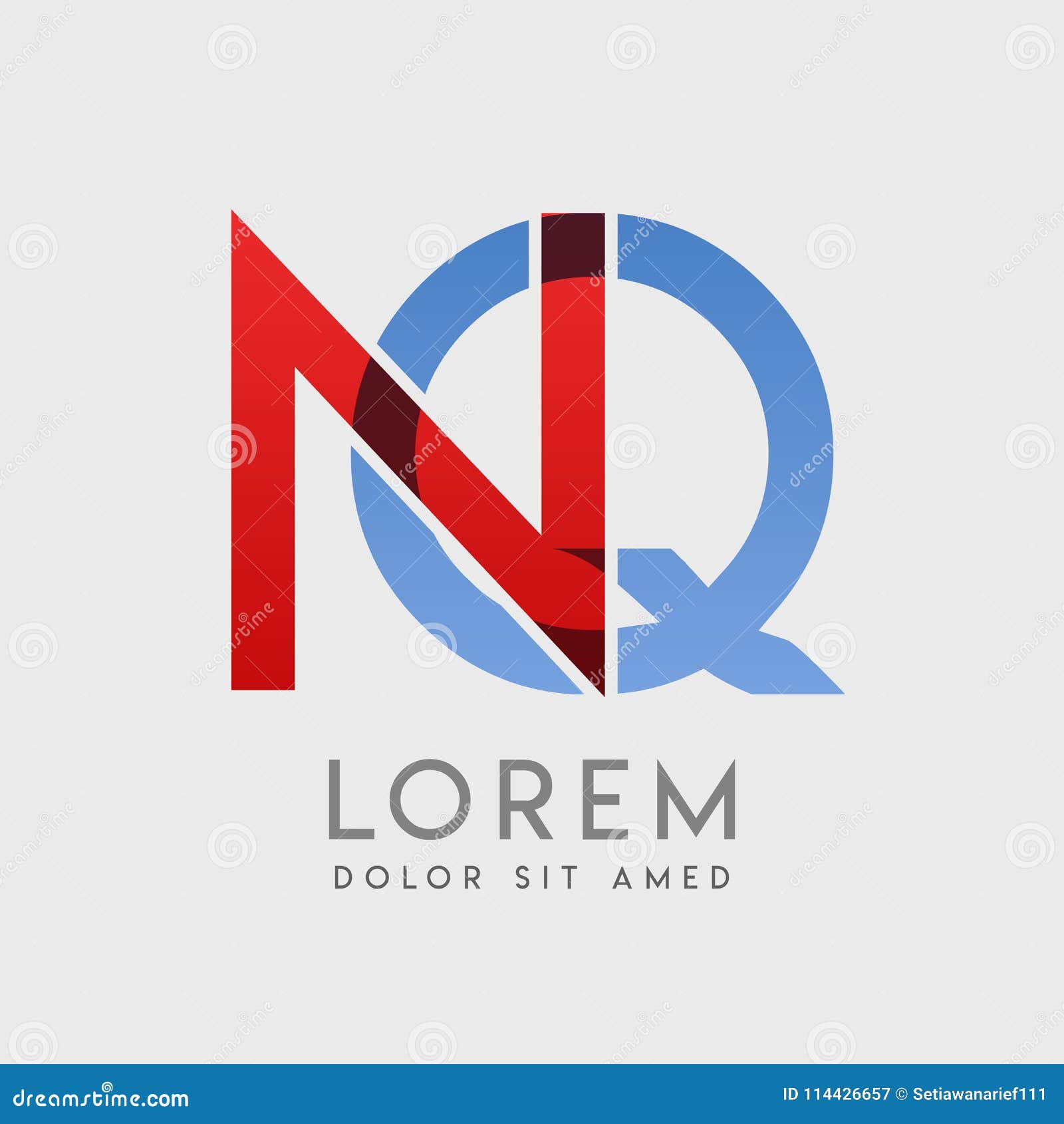 NQ Logo Letters with Blue and Red Gradation Stock Vector - Illustration ...