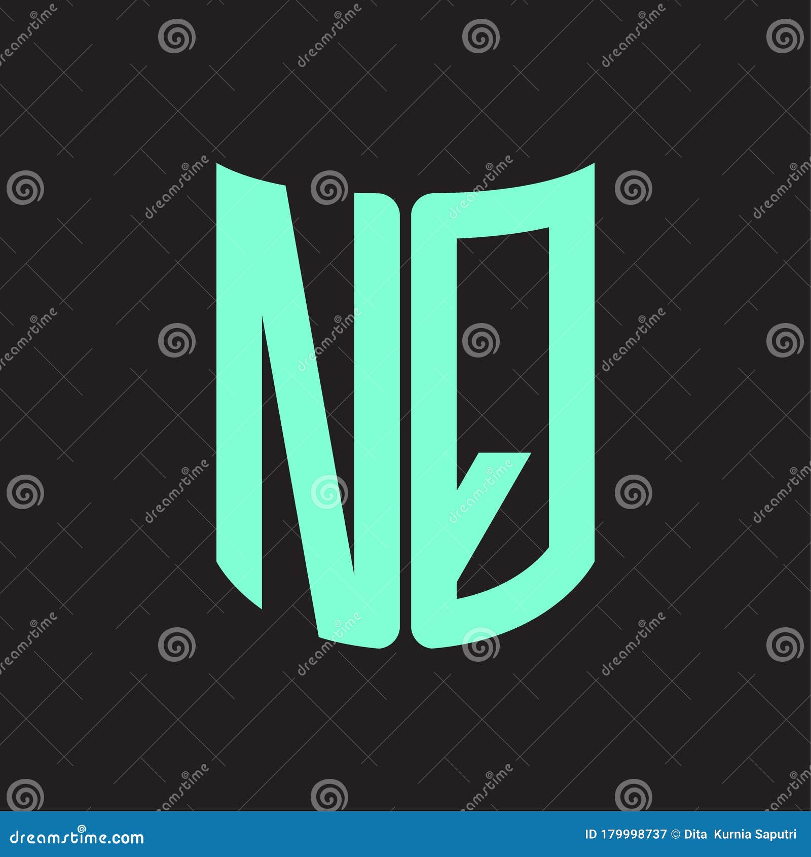 NQ Logo Monogram with Ribbon Style Design Template Stock Vector ...