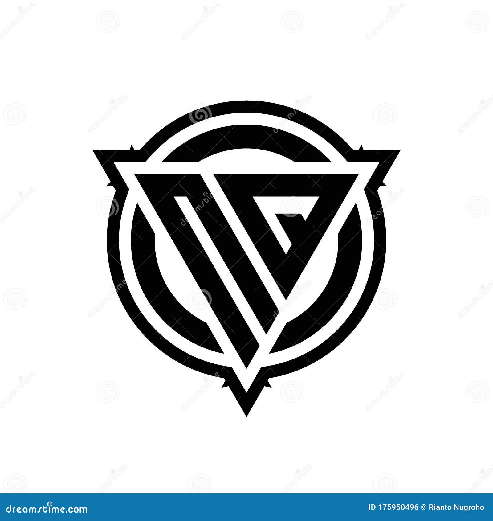 NQ Logo with Triangle Shape and Circle with Outline Rounded Design ...