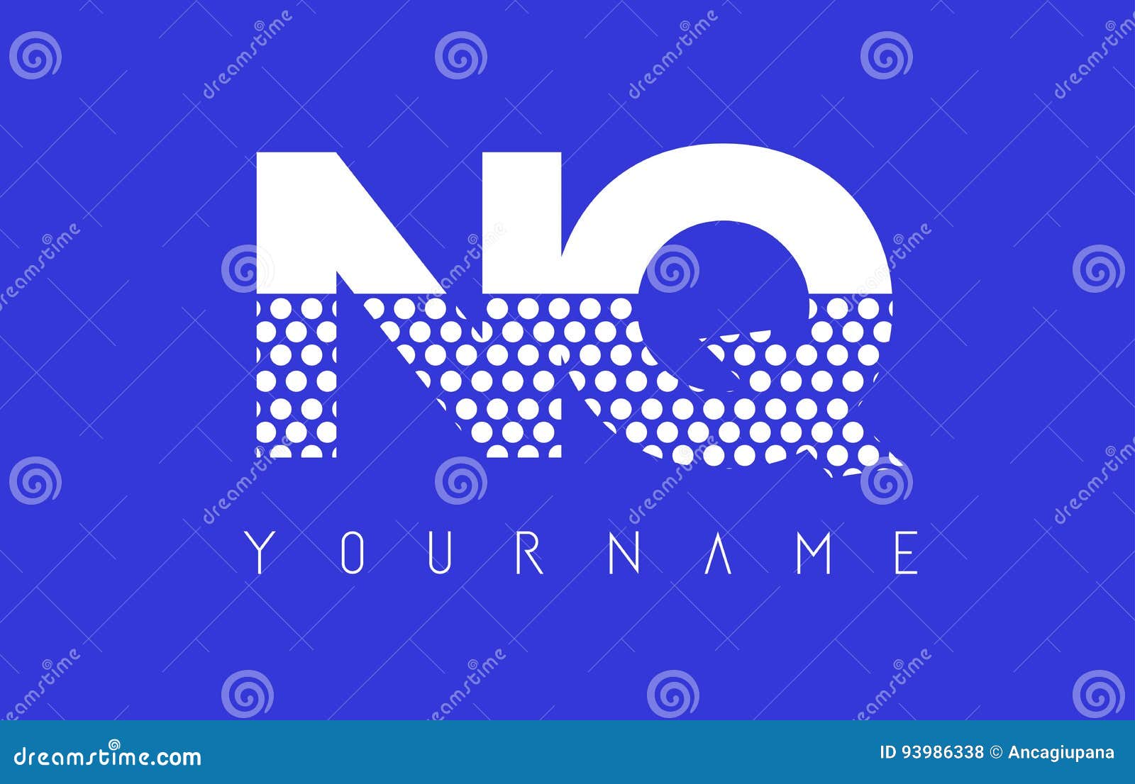 NQ N Q Dotted Letter Logo Design with Blue Background. Stock Vector ...