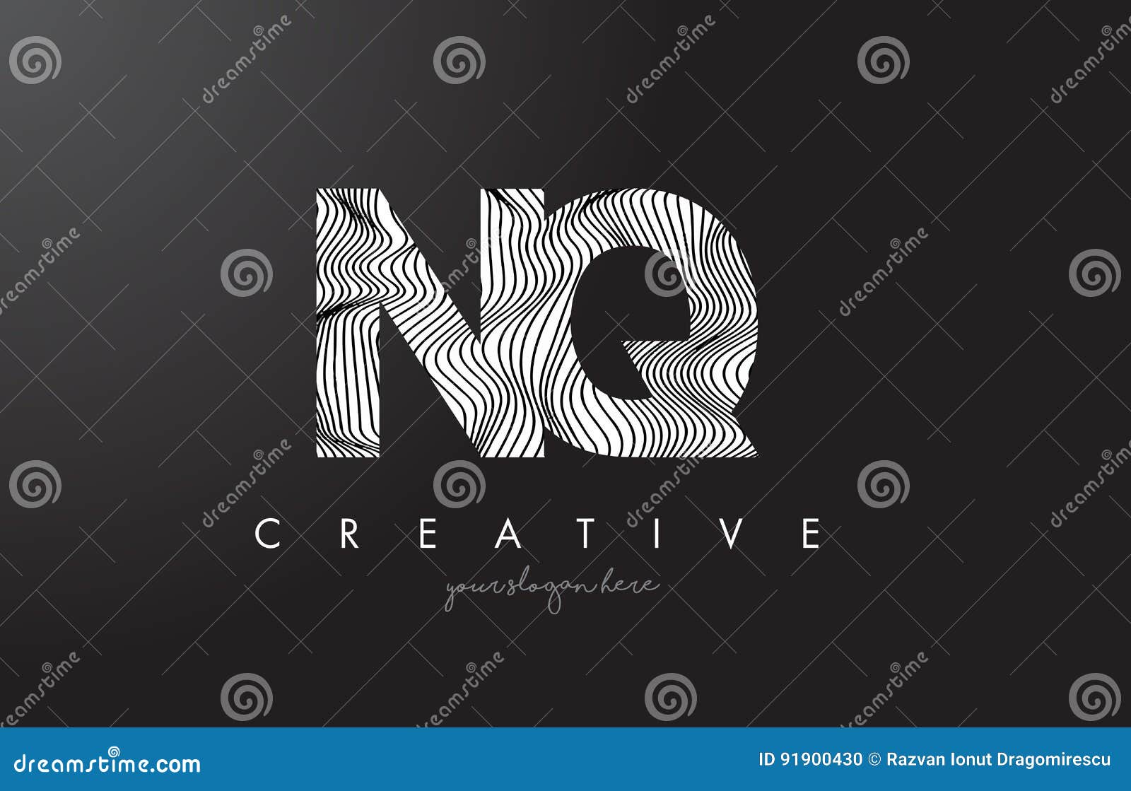 NQ N Q Letter Logo with Zebra Lines Texture Design Vector. Stock Vector ...