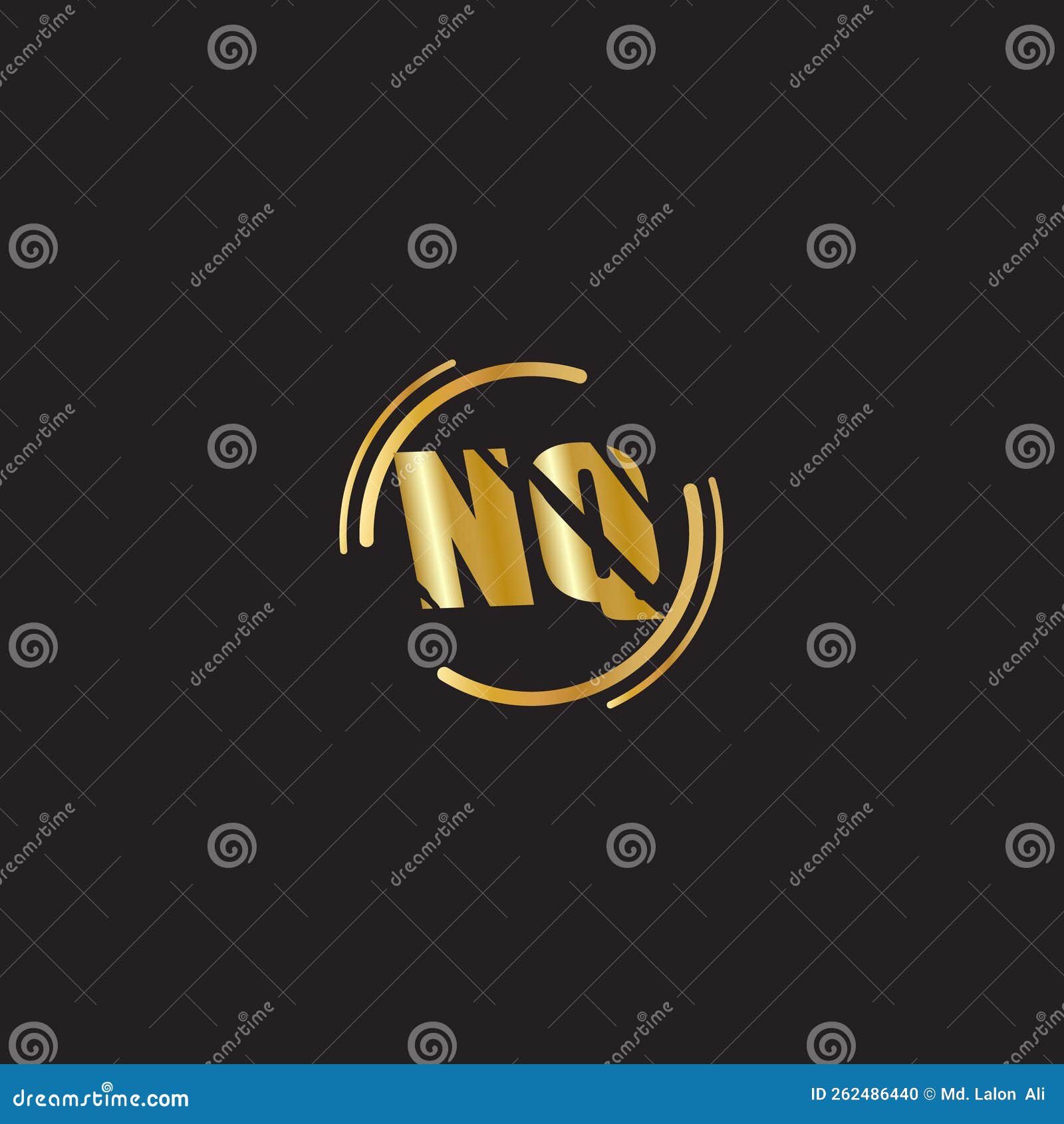 NQ Text Logo Design stock vector. Illustration of simple - 262486440