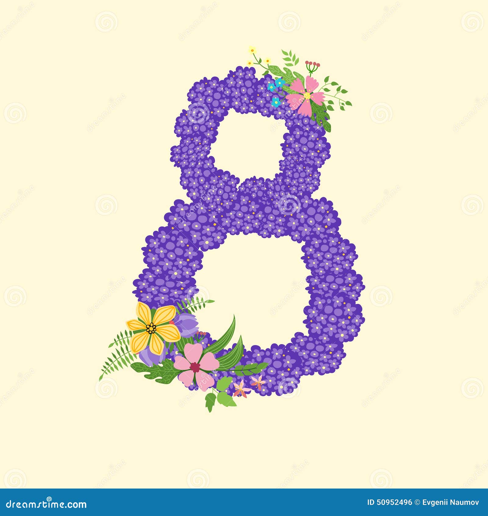 Nr. acht 8 von Blumen vektor abbildung. Illustration von sommer - 50952496