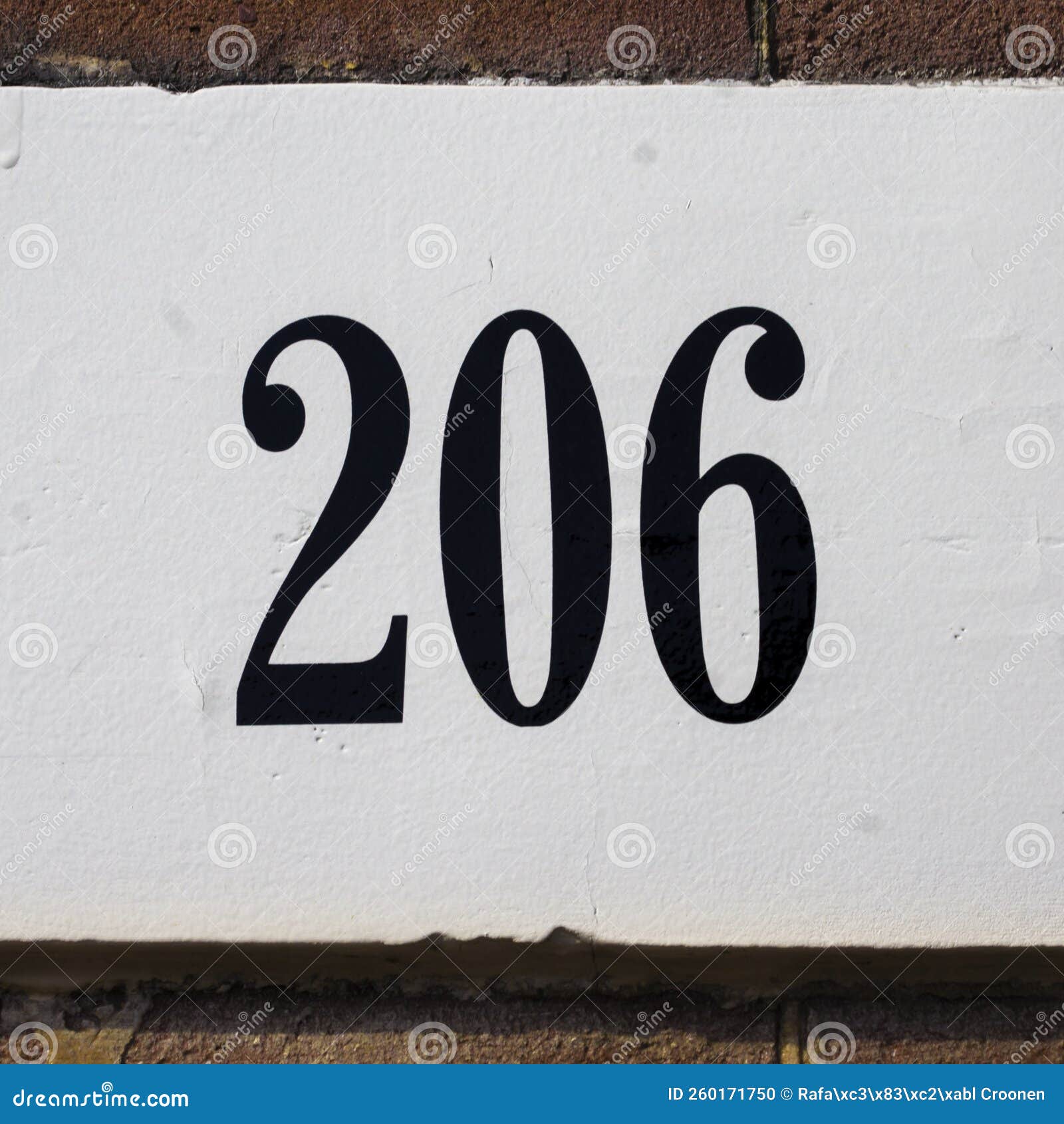 House number 206 stock photo. Image of last, amount - 260171750