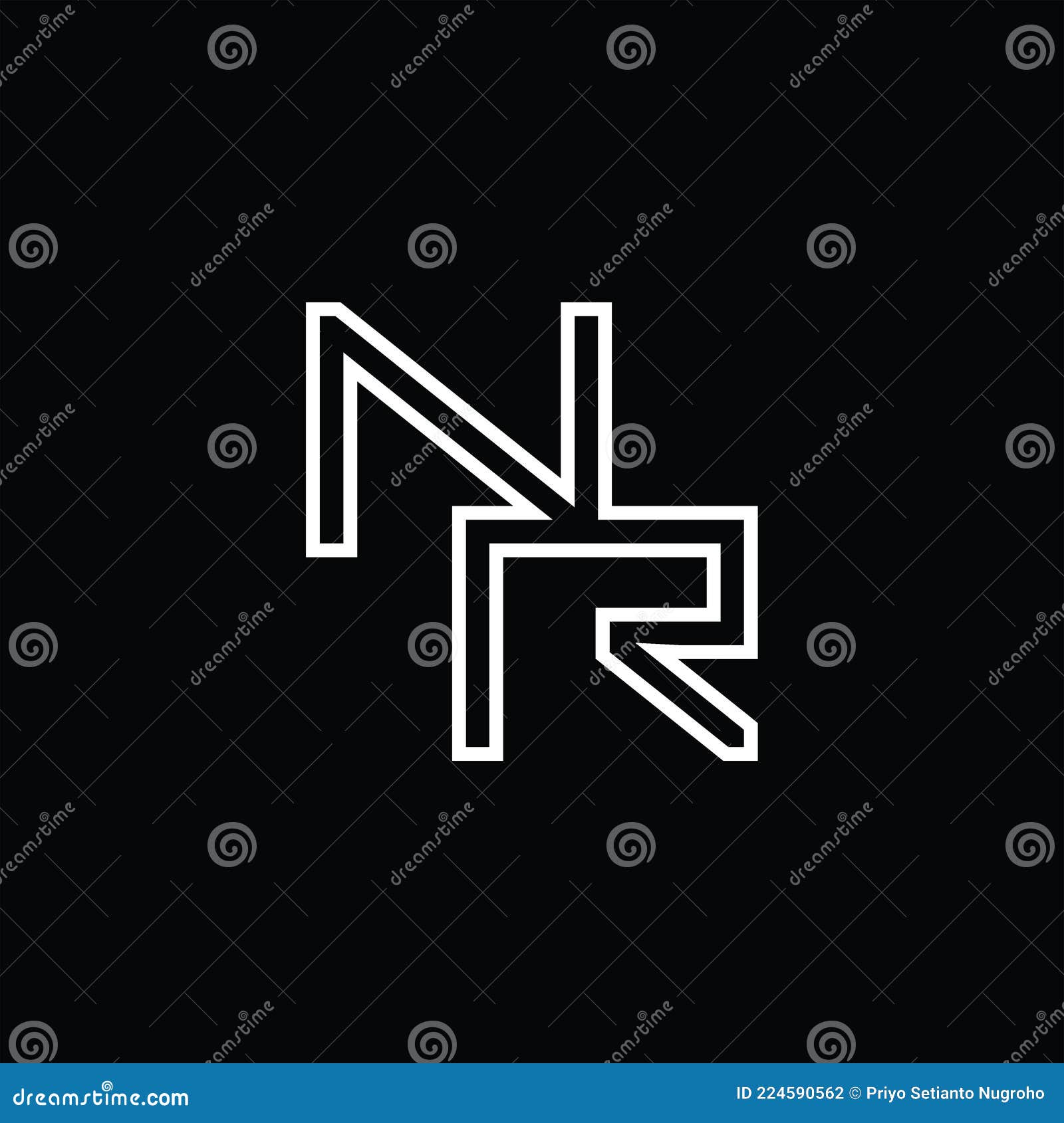 NR Logo Monogram with Line Style Design Template Stock Vector ...