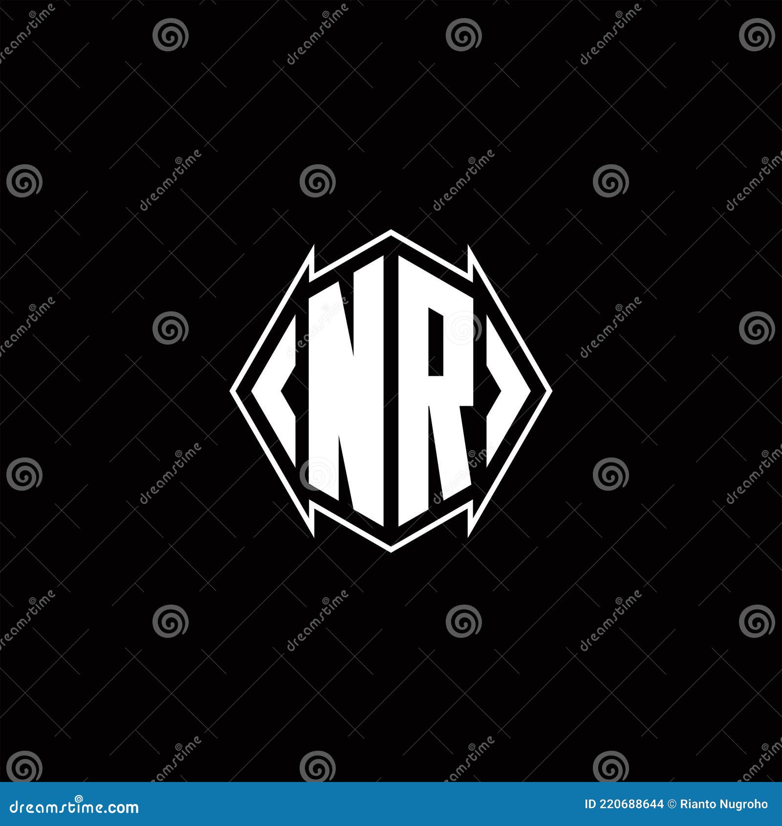 NR Logo Monogram with Shield Shape Designs Template Stock Vector ...
