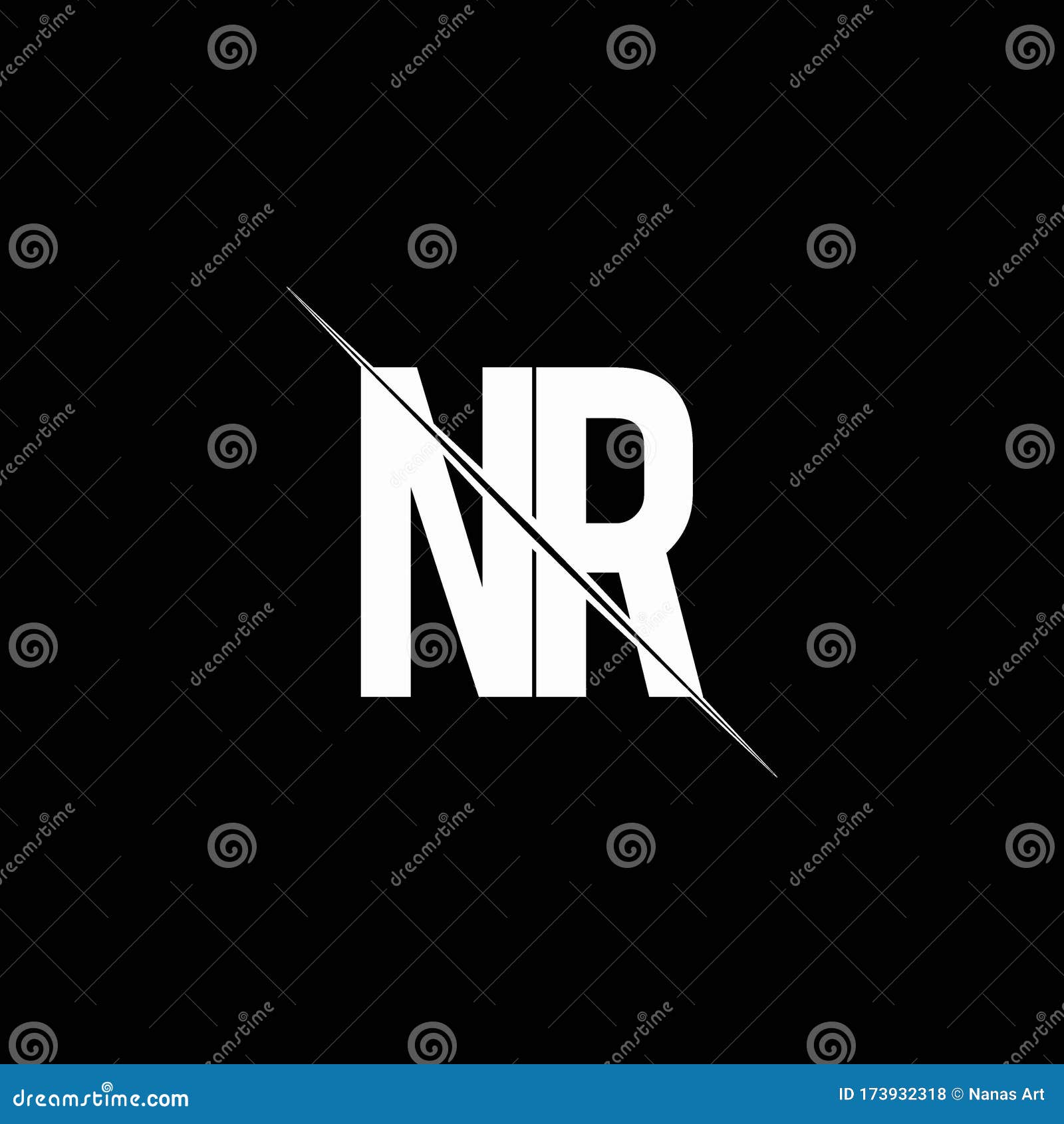 NR Logo Monogram with Slash Style Design Template Stock Vector ...