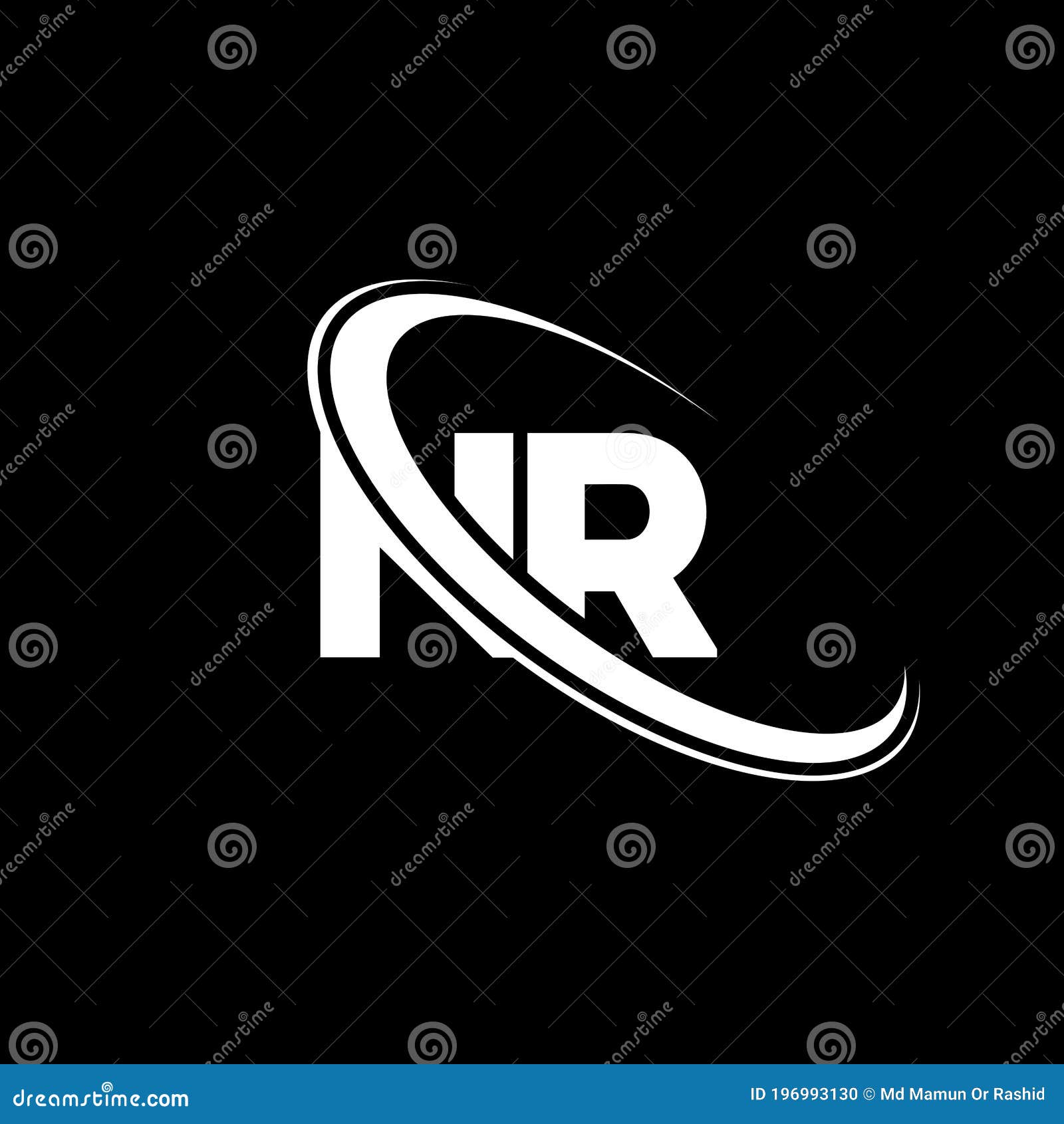 NR Logo. N R Design. White NR Letter. NR/N R Letter Logo Design Stock ...