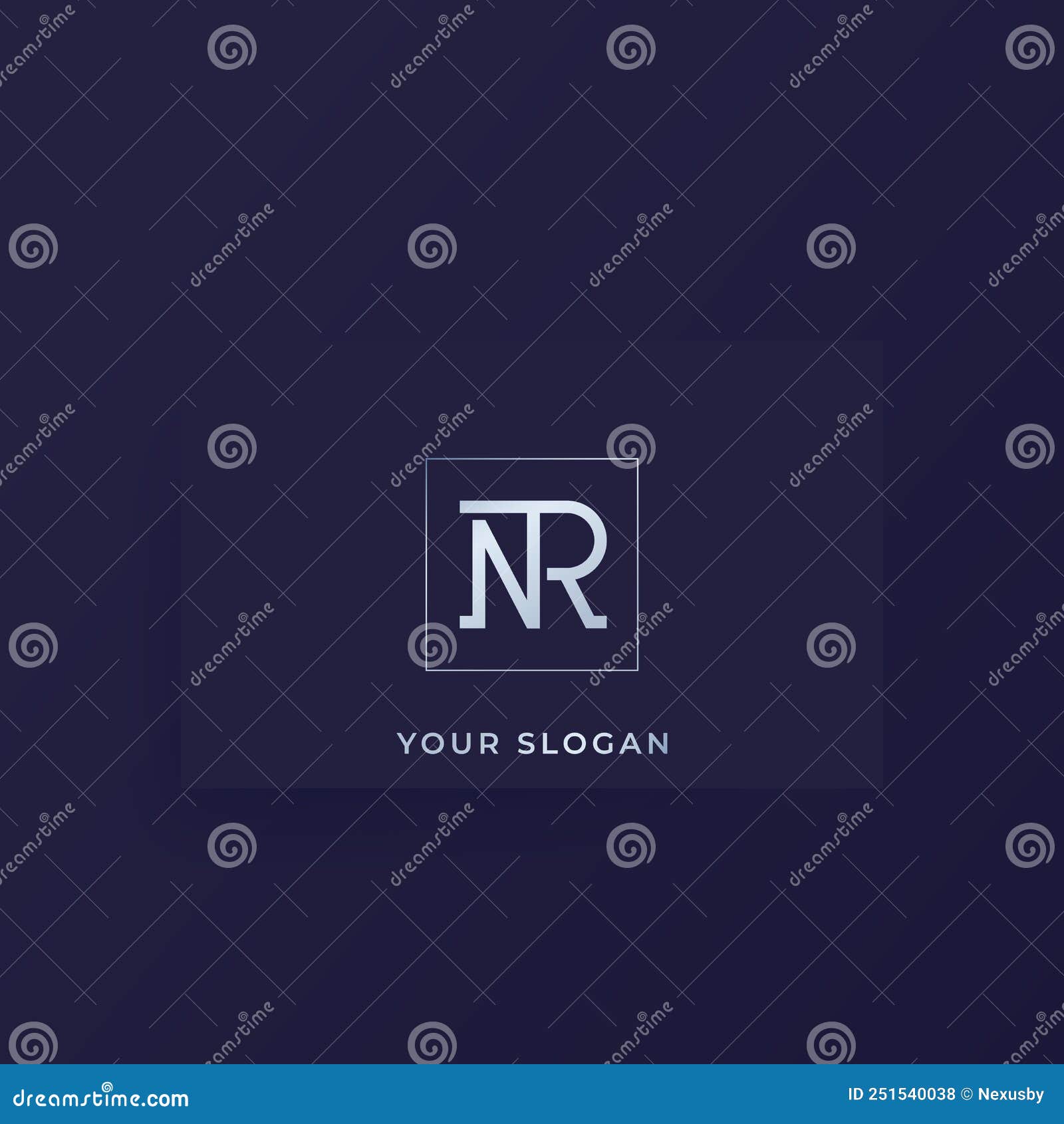 NR Monogram, Letters Vector Logo on a Card Stock Vector - Illustration ...