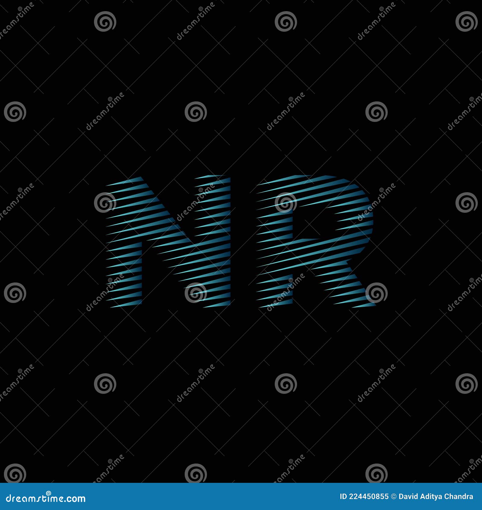 NR Monogram Lines Style Blue Light Vector Stock Vector - Illustration ...