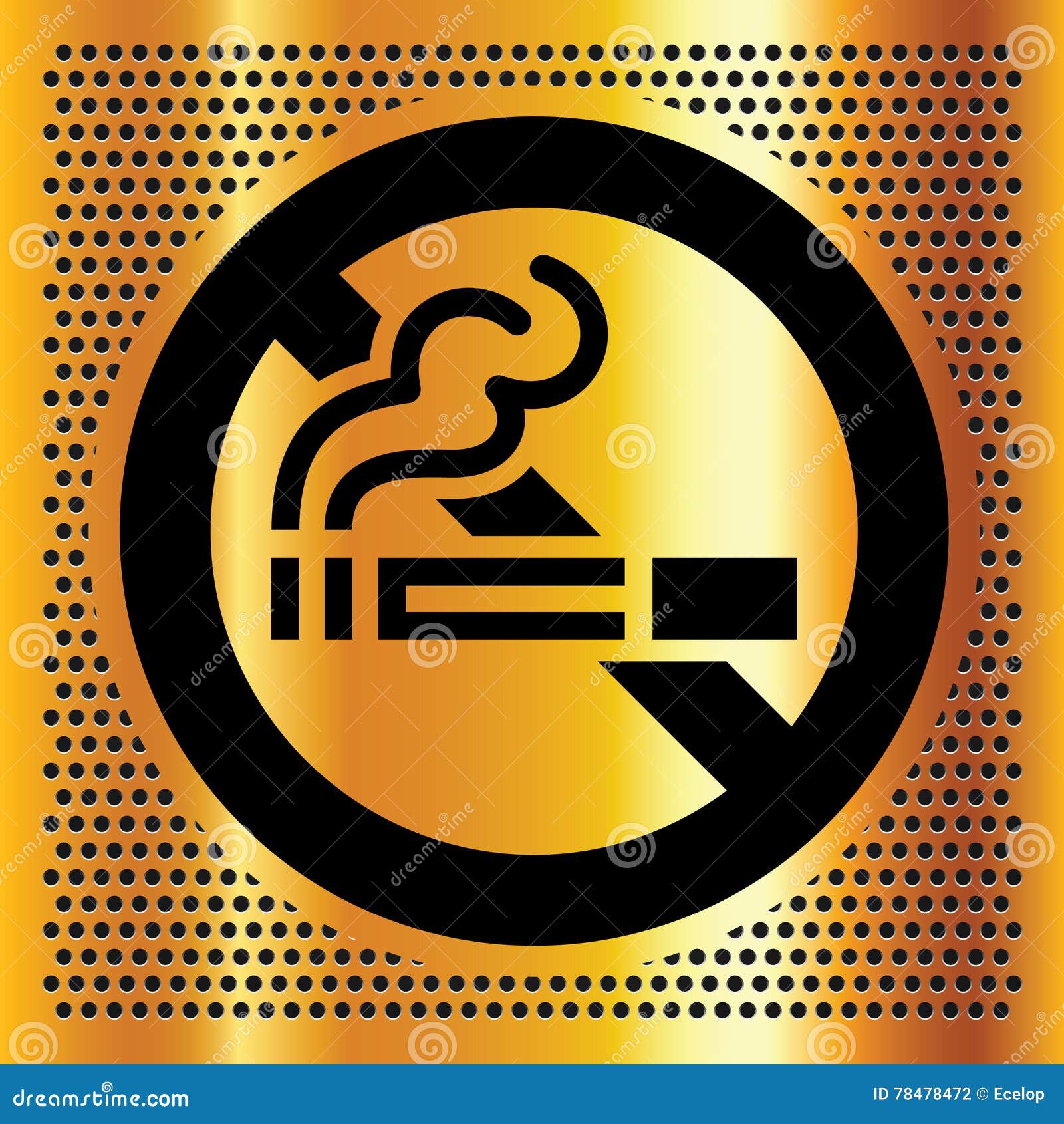 Nr - Rokend Symbool Op Een Gouden Achtergrond Vector Illustratie ...