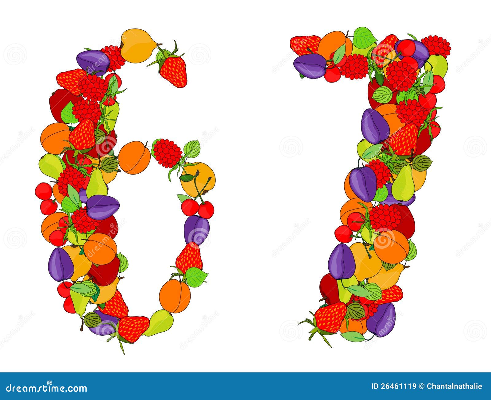 Nr. sechs und Nr. sieben vektor abbildung. Illustration von algebra ...