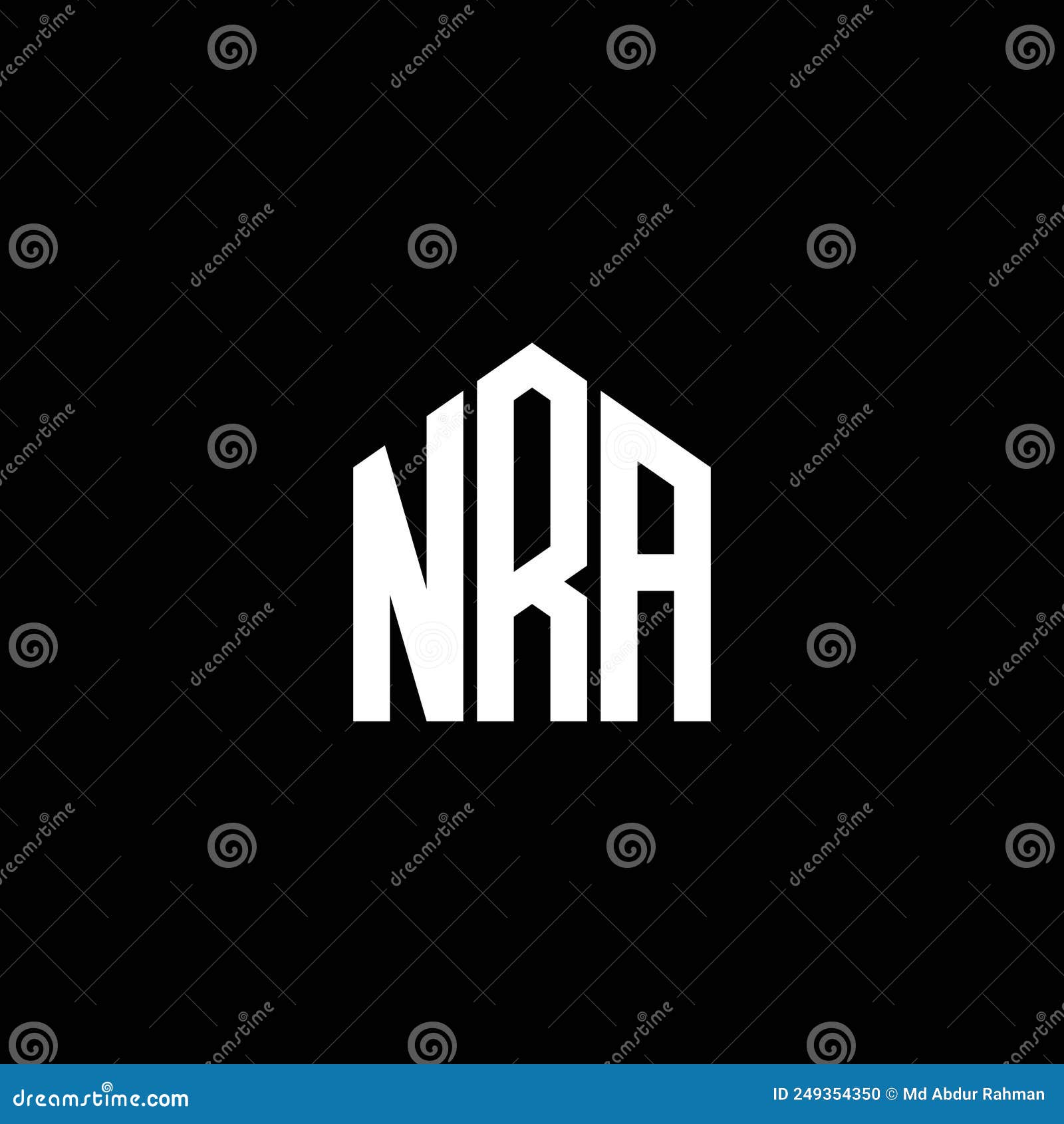 NRA Letter Logo Design on BLACK Background. NRA Creative Initials ...