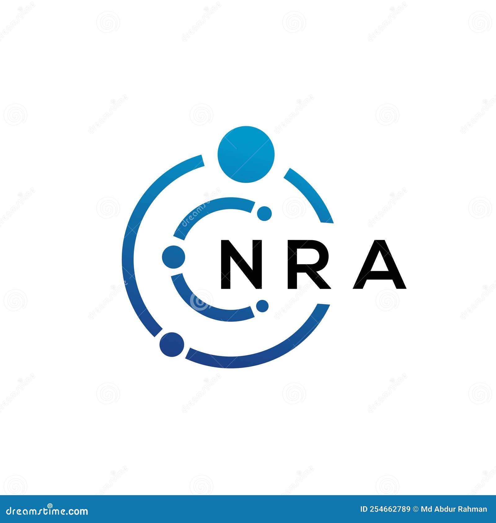 NRA Letter Technology Logo Design on White Background. NRA Creative ...