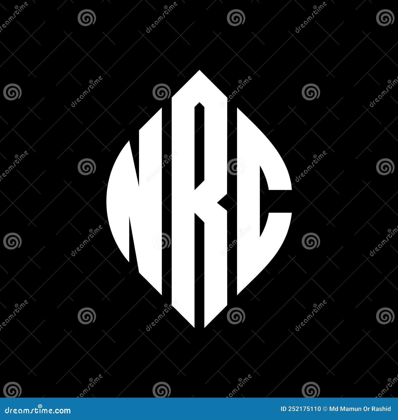 NRC Circle Letter Logo Design with Circle and Ellipse Shape. NRC ...