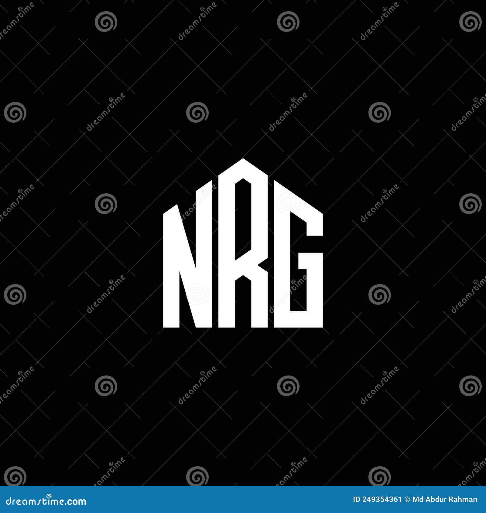 NRG Letter Logo Design on BLACK Background. NRG Creative Initials ...