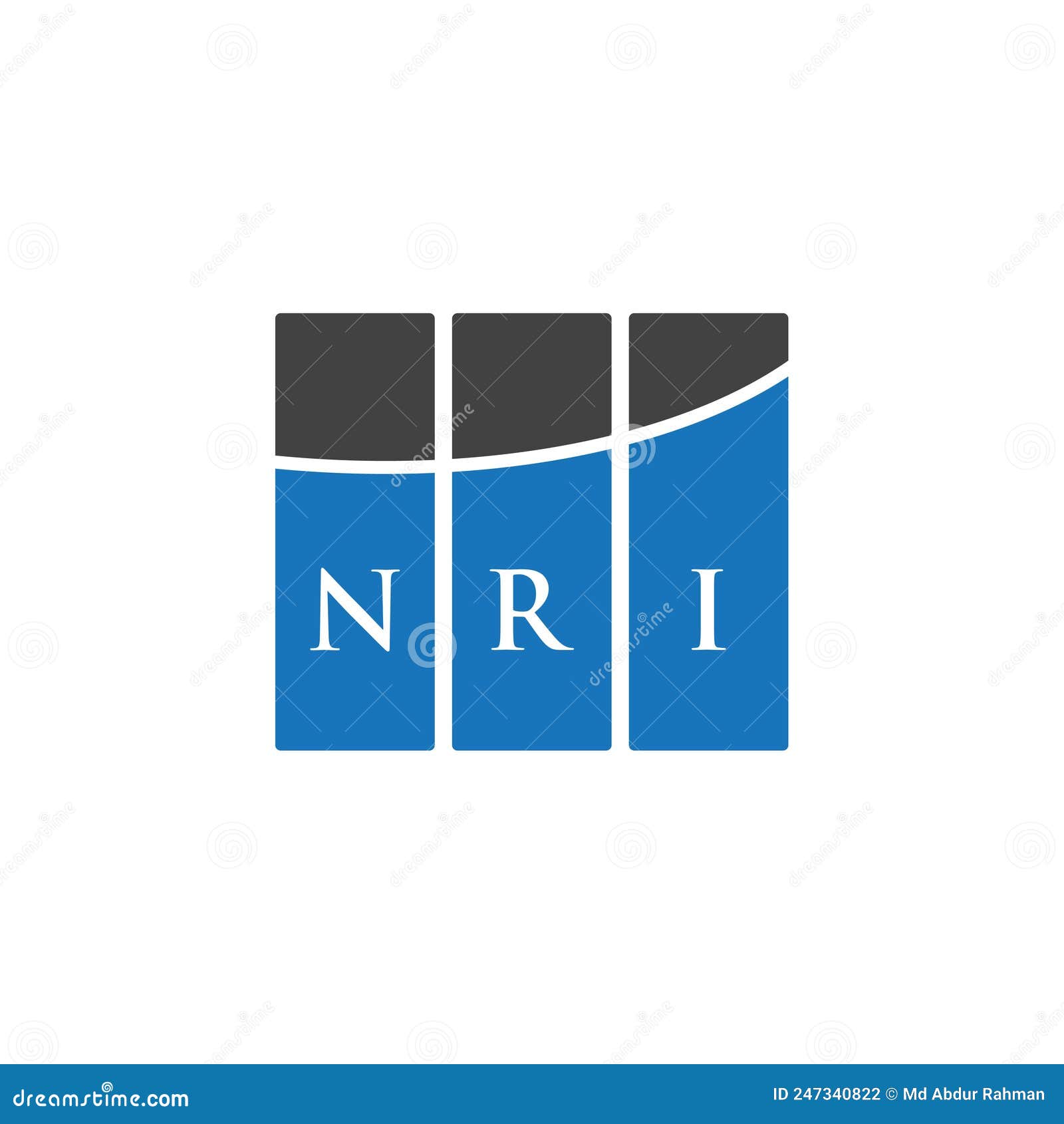 NRI Letter Logo Design on WHITE Background. NRI Creative Initials ...