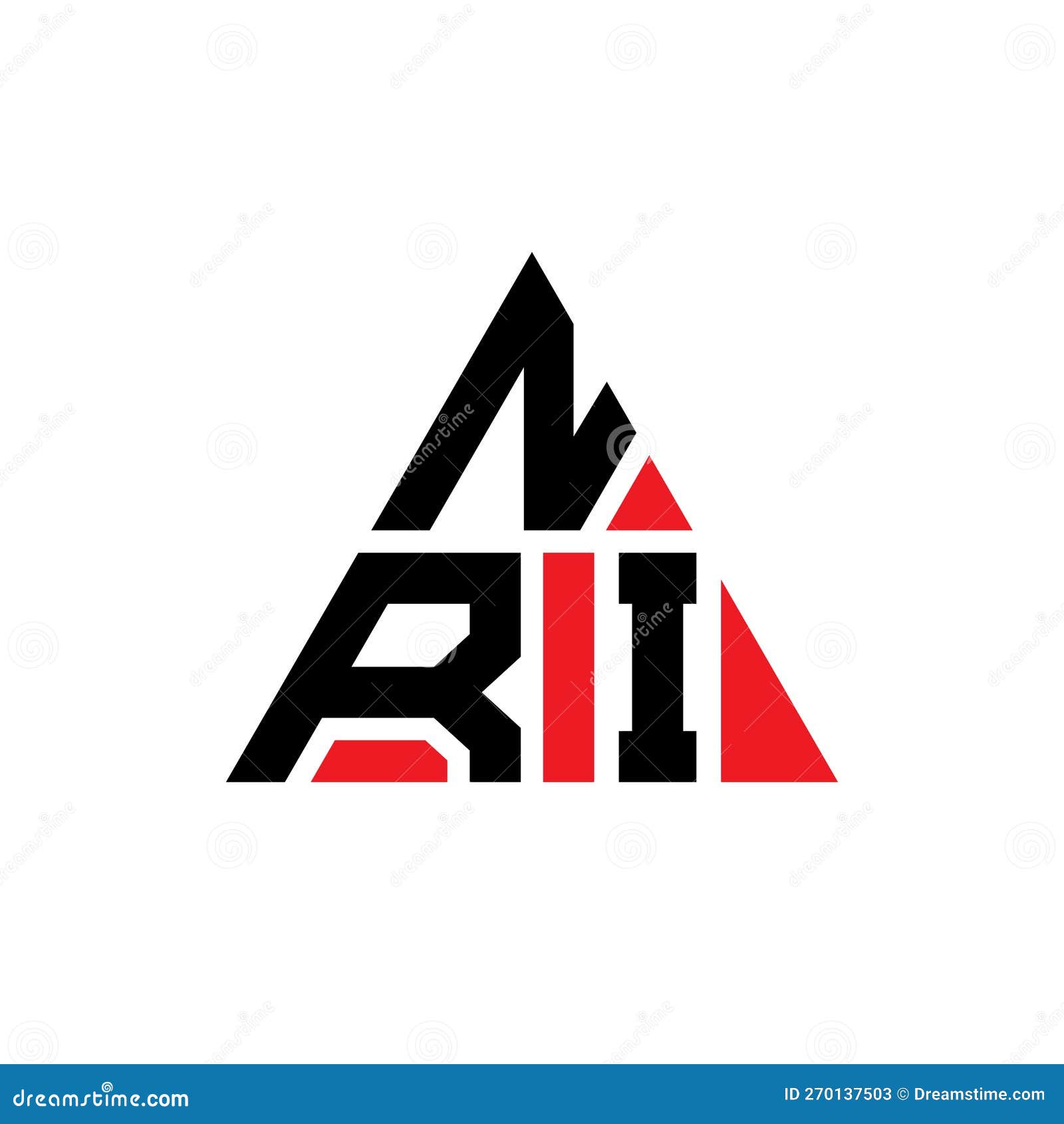 NRI Triangle Letter Logo Design with Triangle Shape. NRI Triangle Logo ...