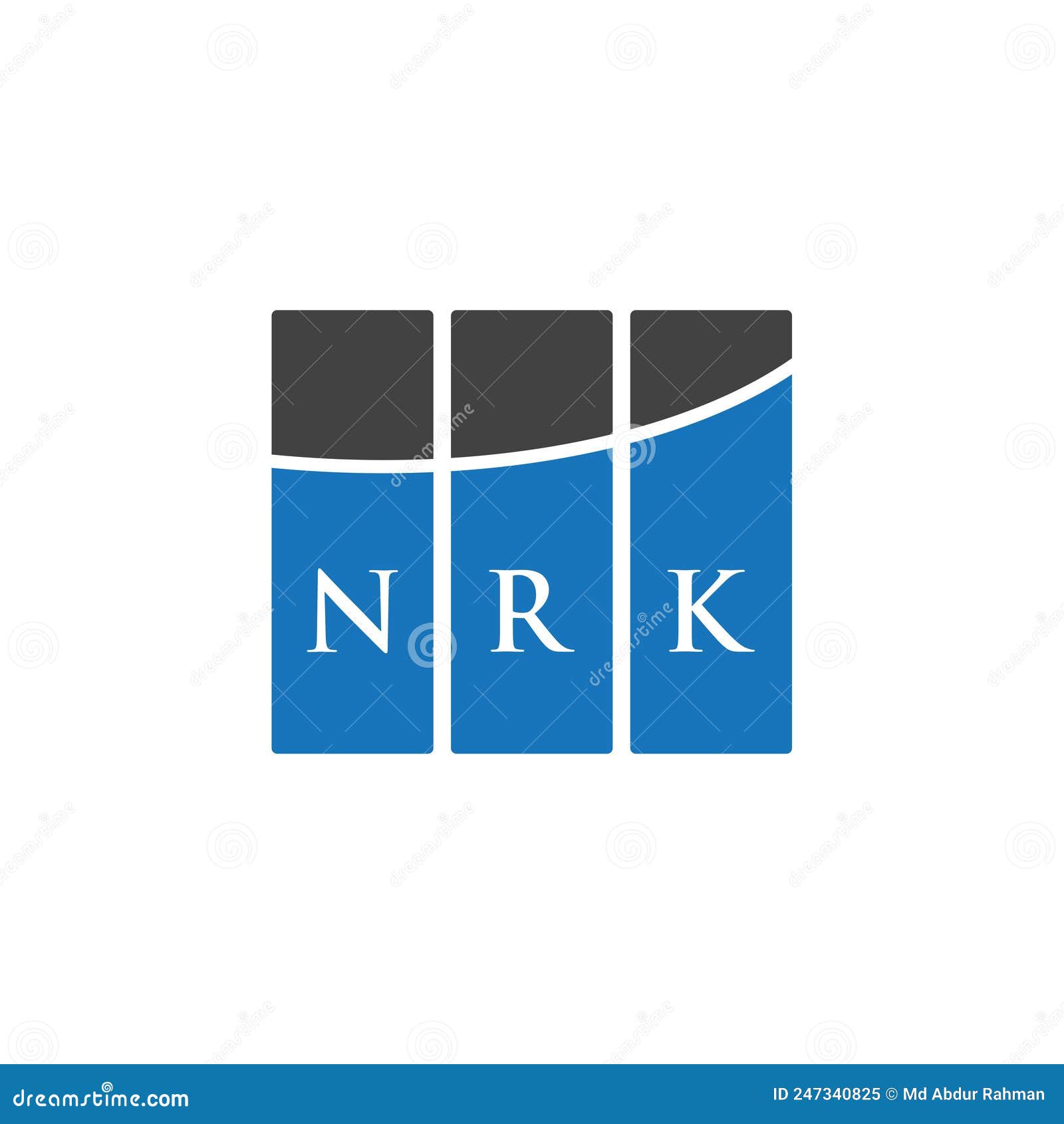 NRK Letter Logo Design on WHITE Background. NRK Creative Initials ...