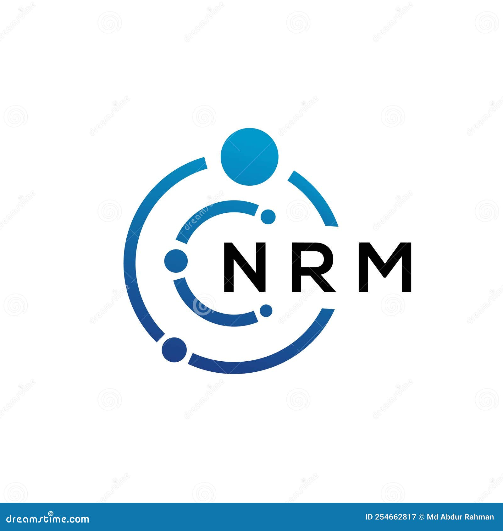 NRM Letter Technology Logo Design on White Background. NRM Creative ...