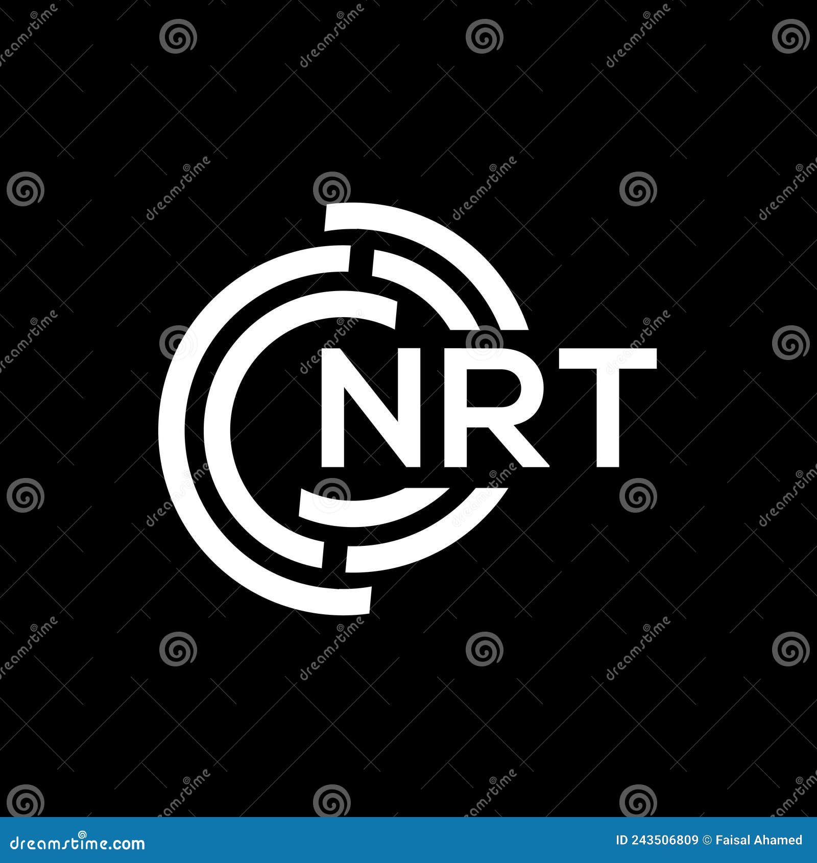 NRT Letter Logo Design On Black Background.NRT Creative Initials Letter ...