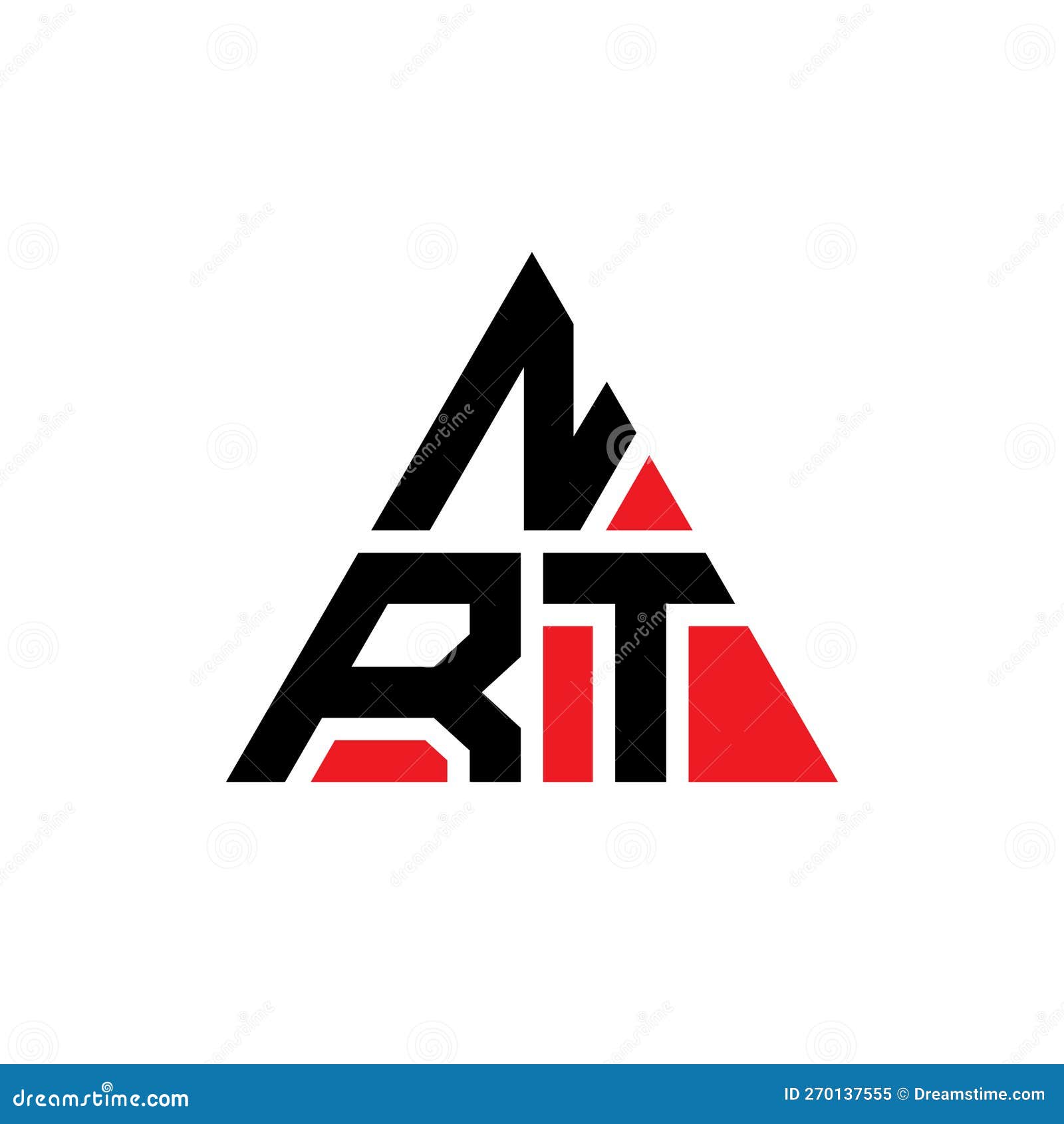 NRT Triangle Letter Logo Design with Triangle Shape. NRT Triangle Logo ...