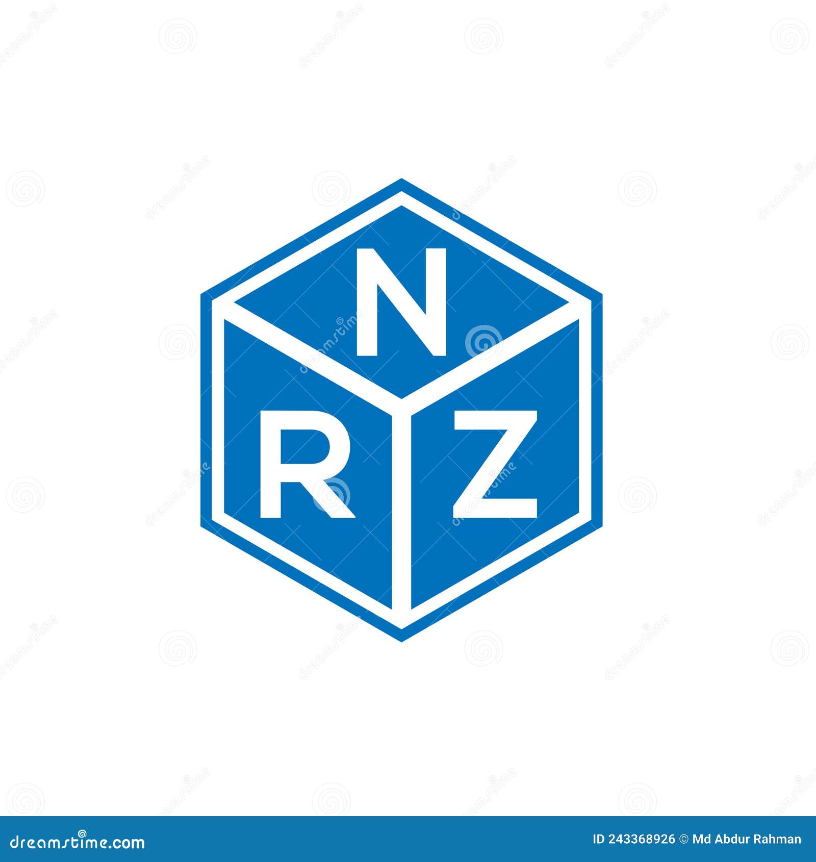 NRZ Letter Logo Design on Black Background. NRZ Creative Initials ...