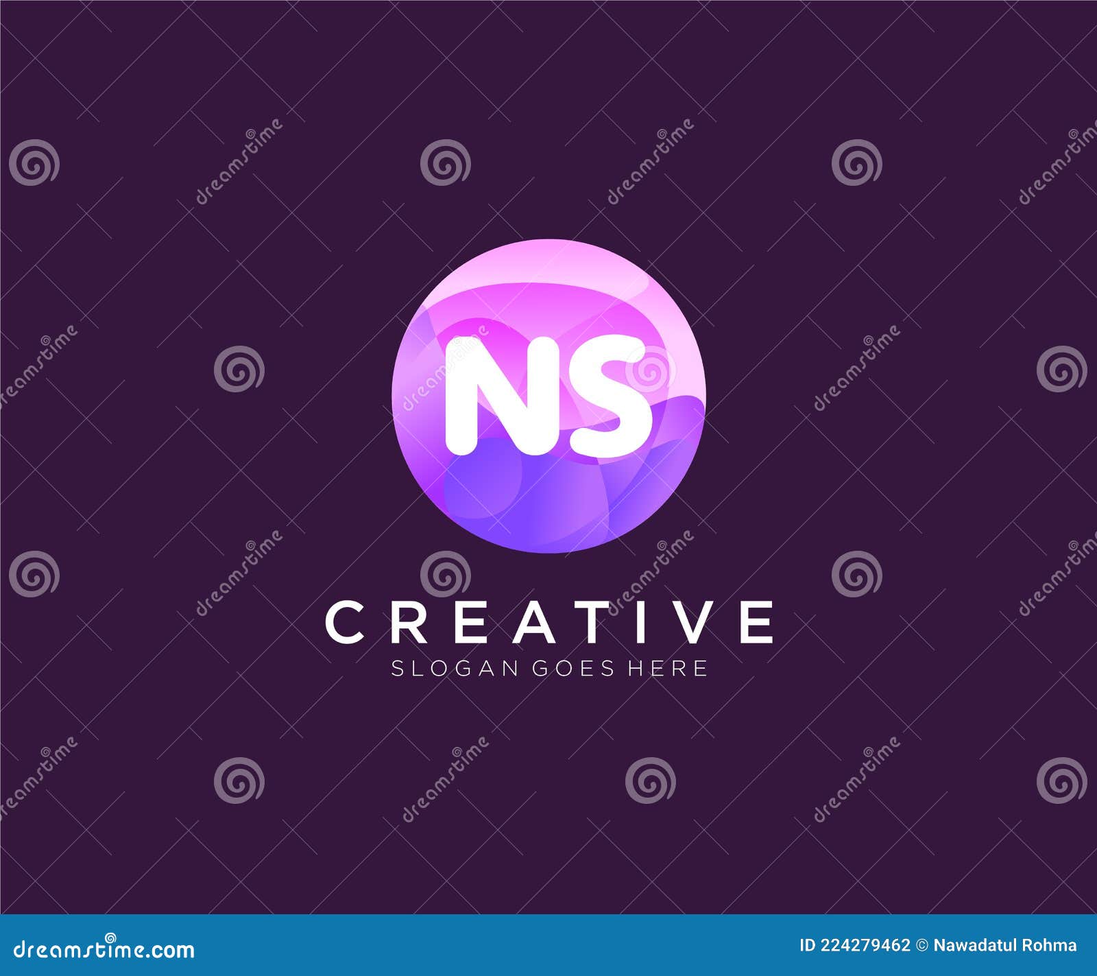 NS Initial Logo with Colorful Circle Template Vector Stock Vector ...