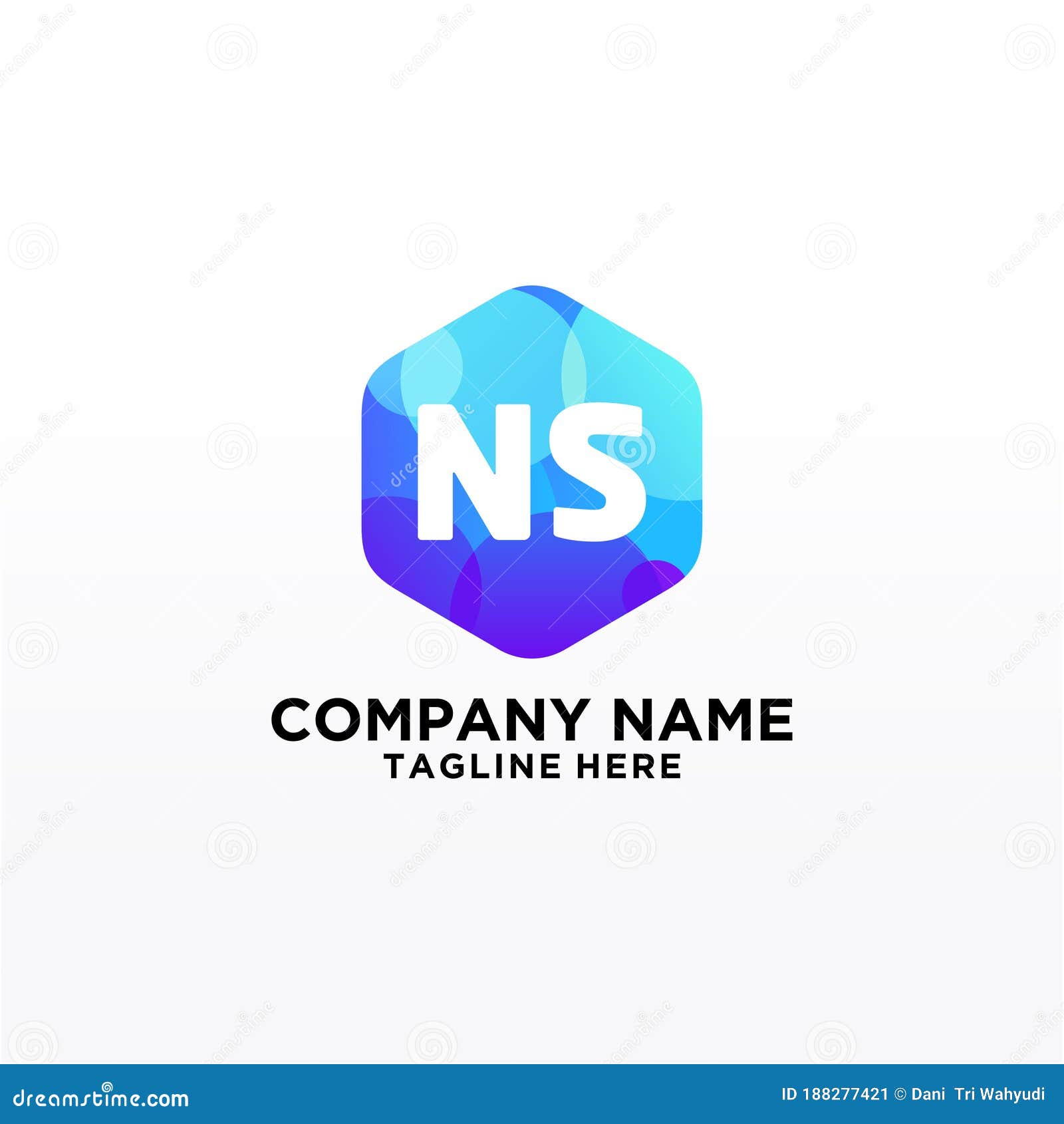 NS Initial Logo with Colorful Circle Template Vector Stock Vector ...