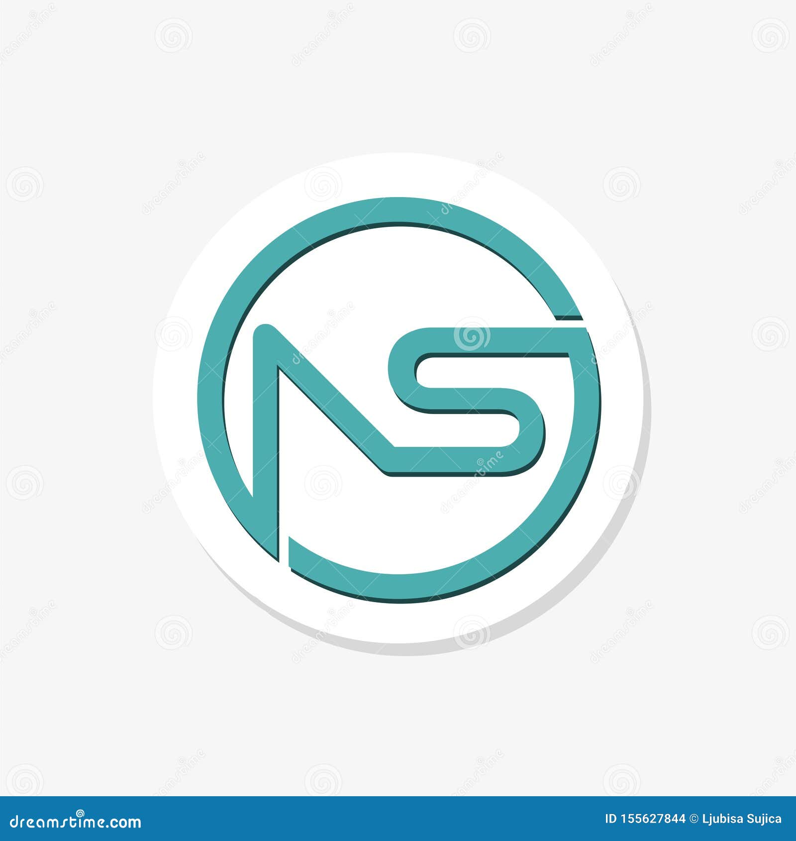 NS Letter Design Logo Sticker Stock Vector - Illustration of identity ...