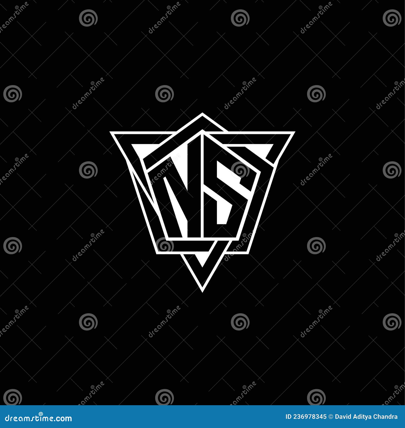 NS Logo Monogram Geometric Modern Design Stock Vector - Illustration of ...