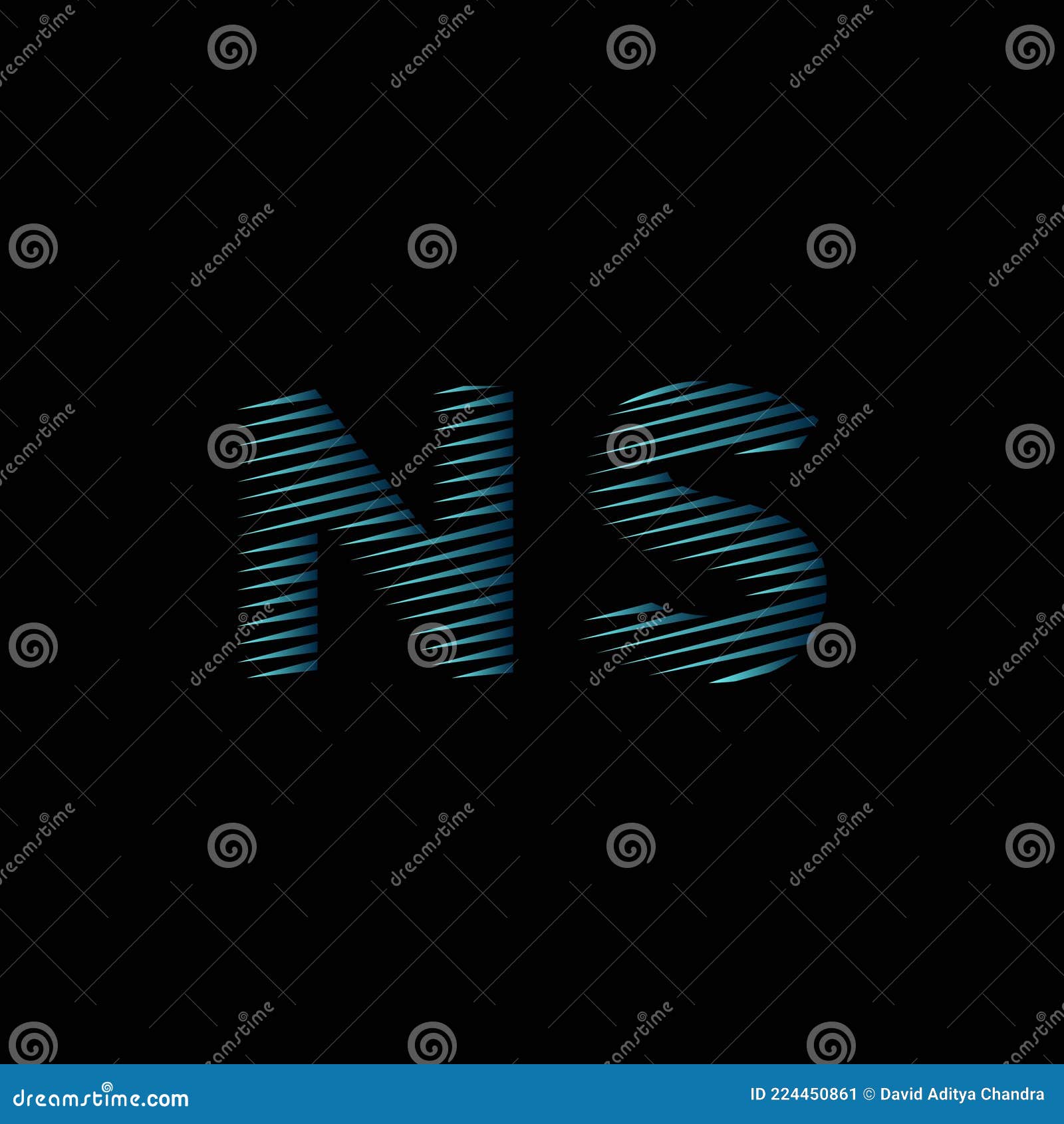 NS Monogram Lines Style Blue Light Vector Stock Vector - Illustration ...