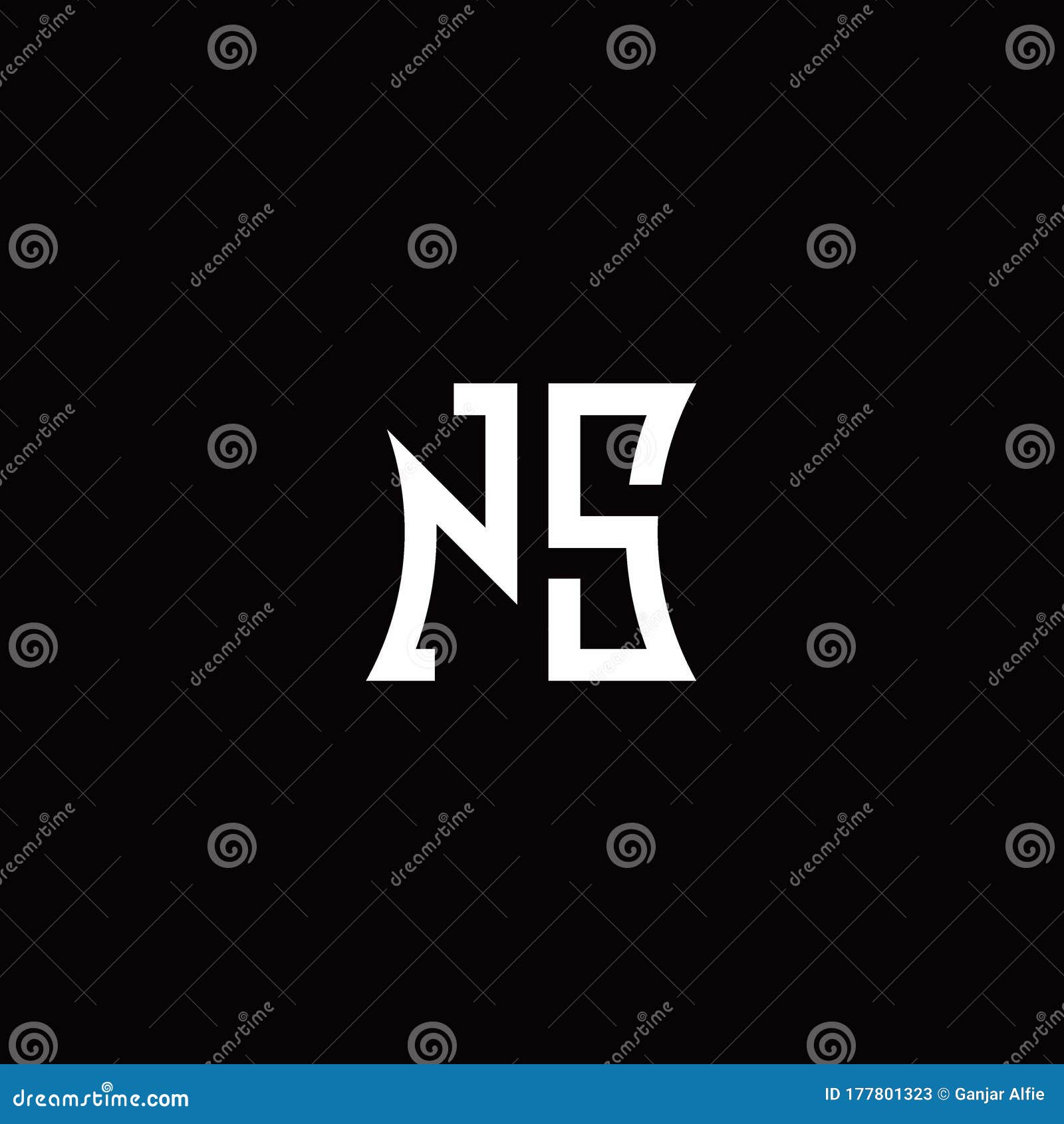 NS Monogram Logo Letter with Curved Side Style Stock Vector ... NS Monogram Logo Letter with Curved Side Style Stock Vector ...