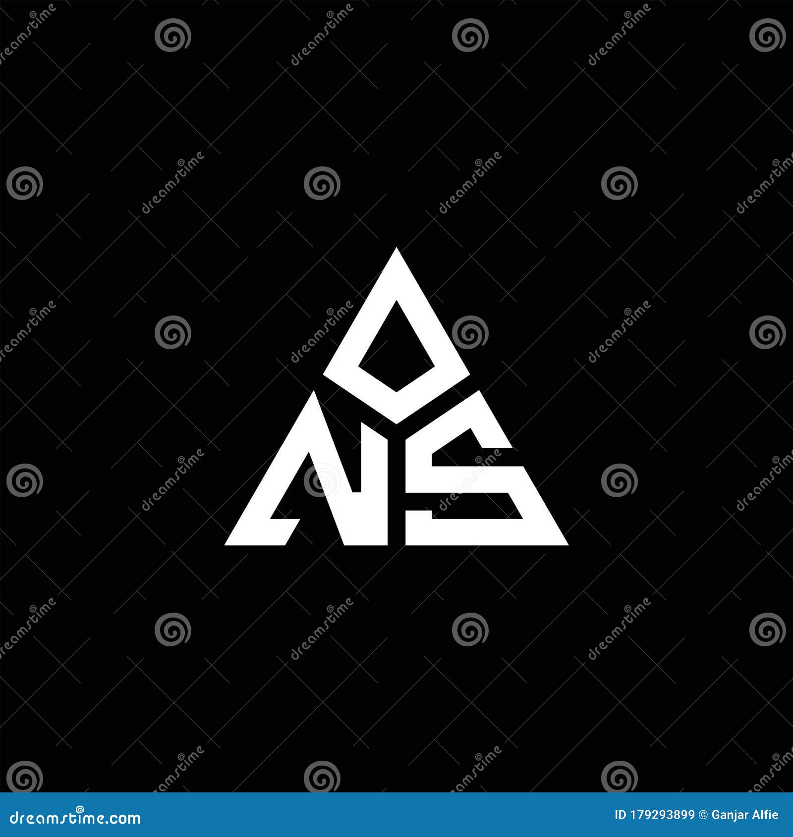 NS Monogram Logo with 3 Pieces Shape Isolated on Triangle Stock Vector ...