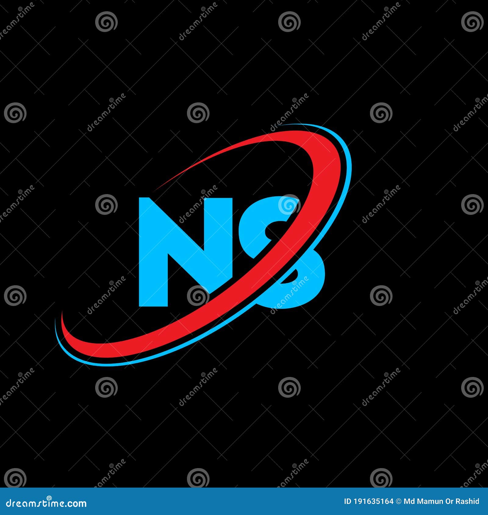 NS N S Letter Logo Design. Initial Letter NS Linked Circle Uppercase ...