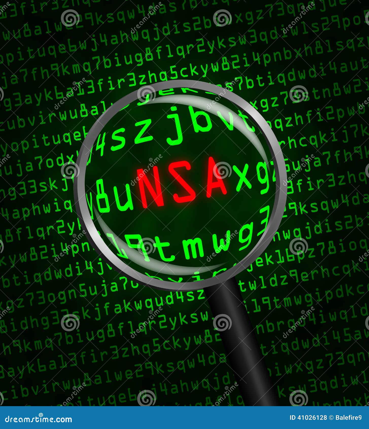 NSA in Computercode Door Een Vergrootglas Wordt Geopenbaard Dat Stock ...