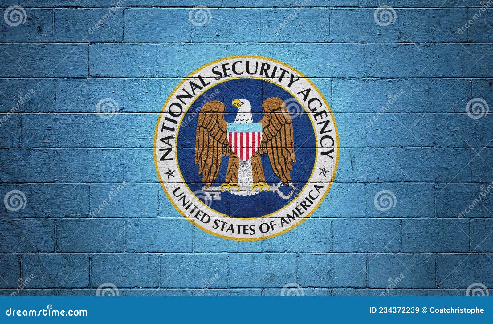 NSA Flag Painted on a Brick Wall Editorial Stock Image - Image of ...