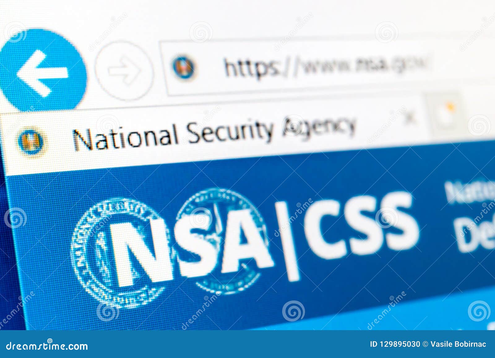 NSA Web Site editorial image. Image of browser, internet - 129895030