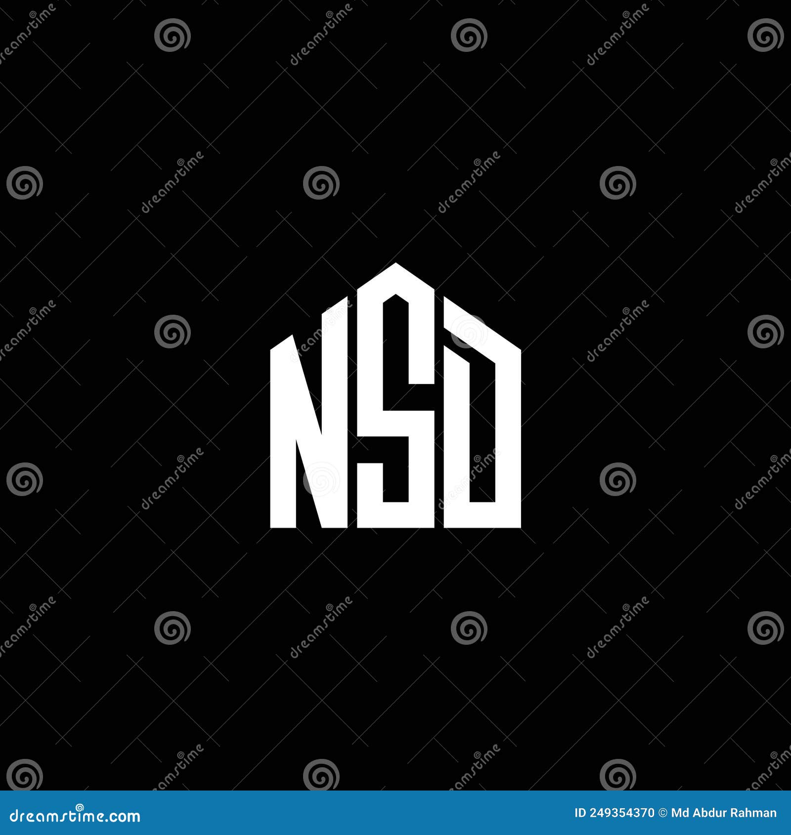 NSD Letter Logo Design on BLACK Background. NSD Creative Initials ...